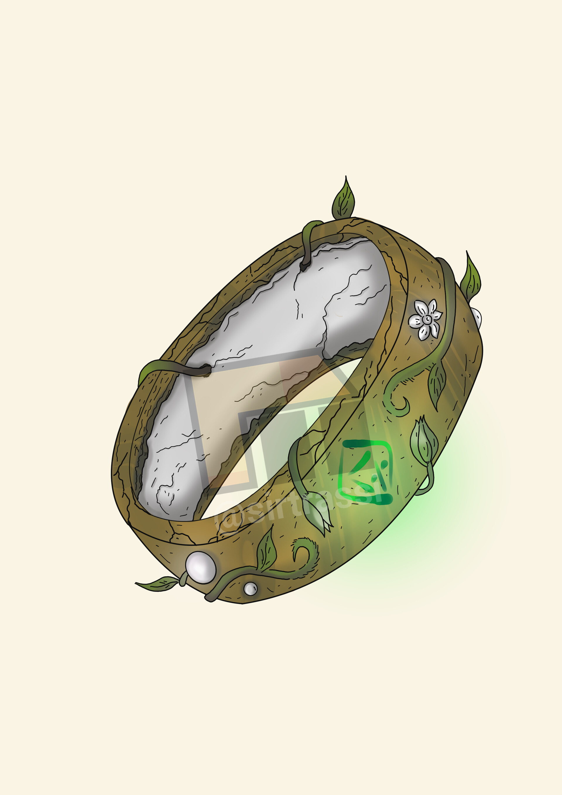ArtStation - White Bark Druidic Ring