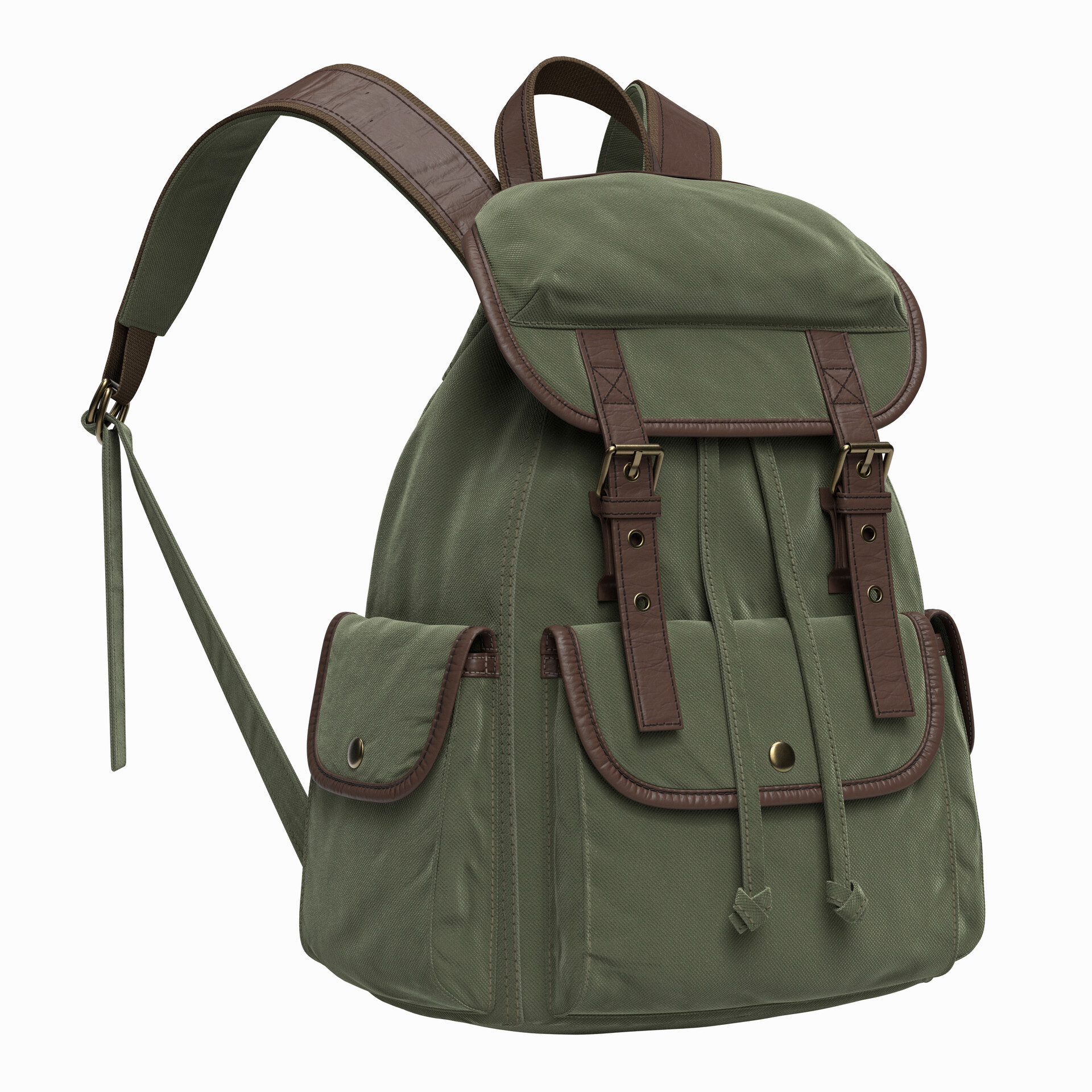 ArtStation - Vintage Backpack Army Green