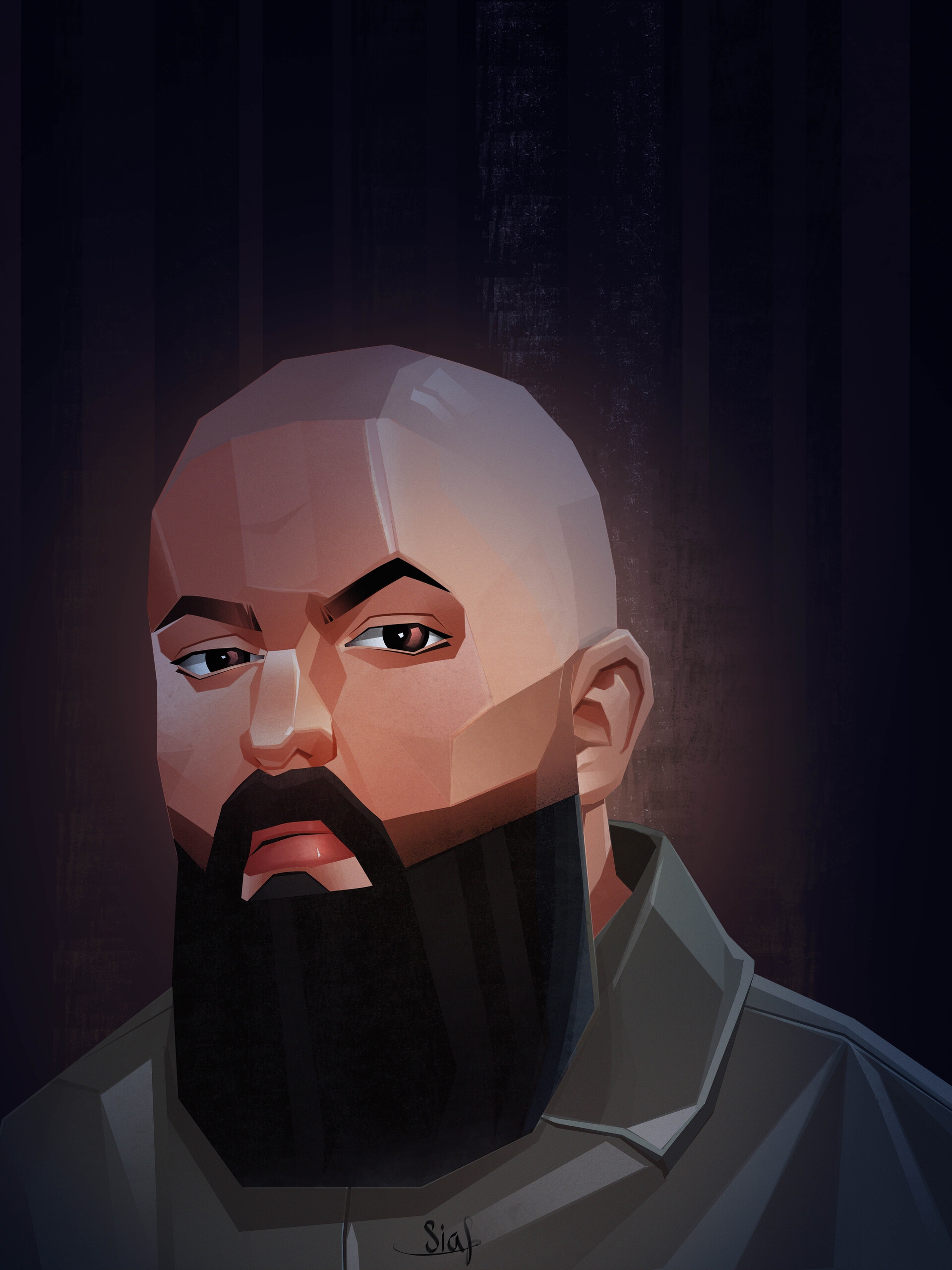 ArtStation - a portrait hard edge style