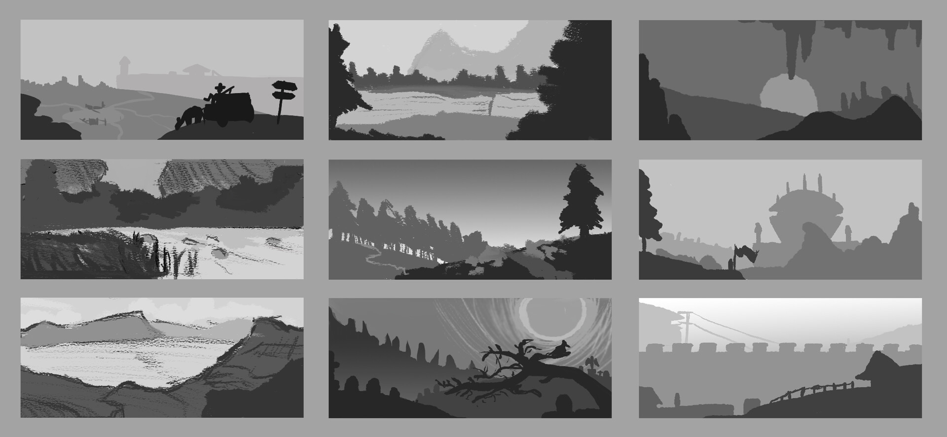 ArtStation - Value Landscapes Study
