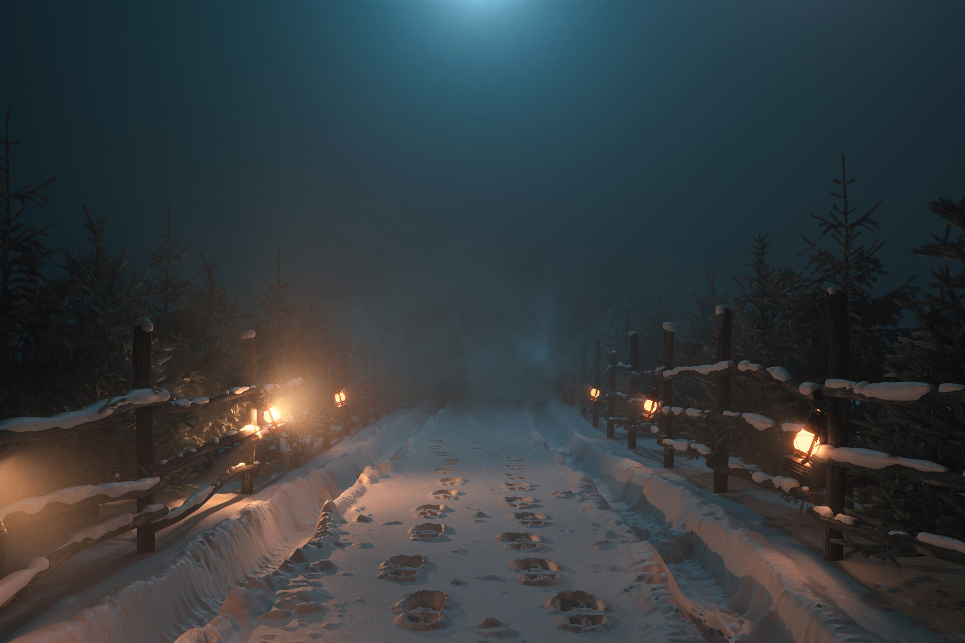 ArtStation - A silent winter night