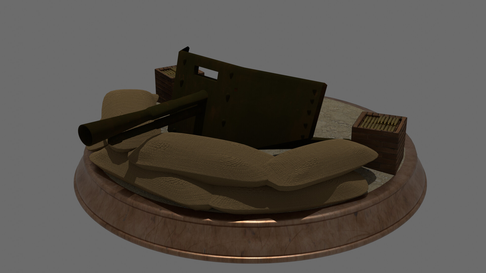 ArtStation - 37 mm mle Machine Gun post