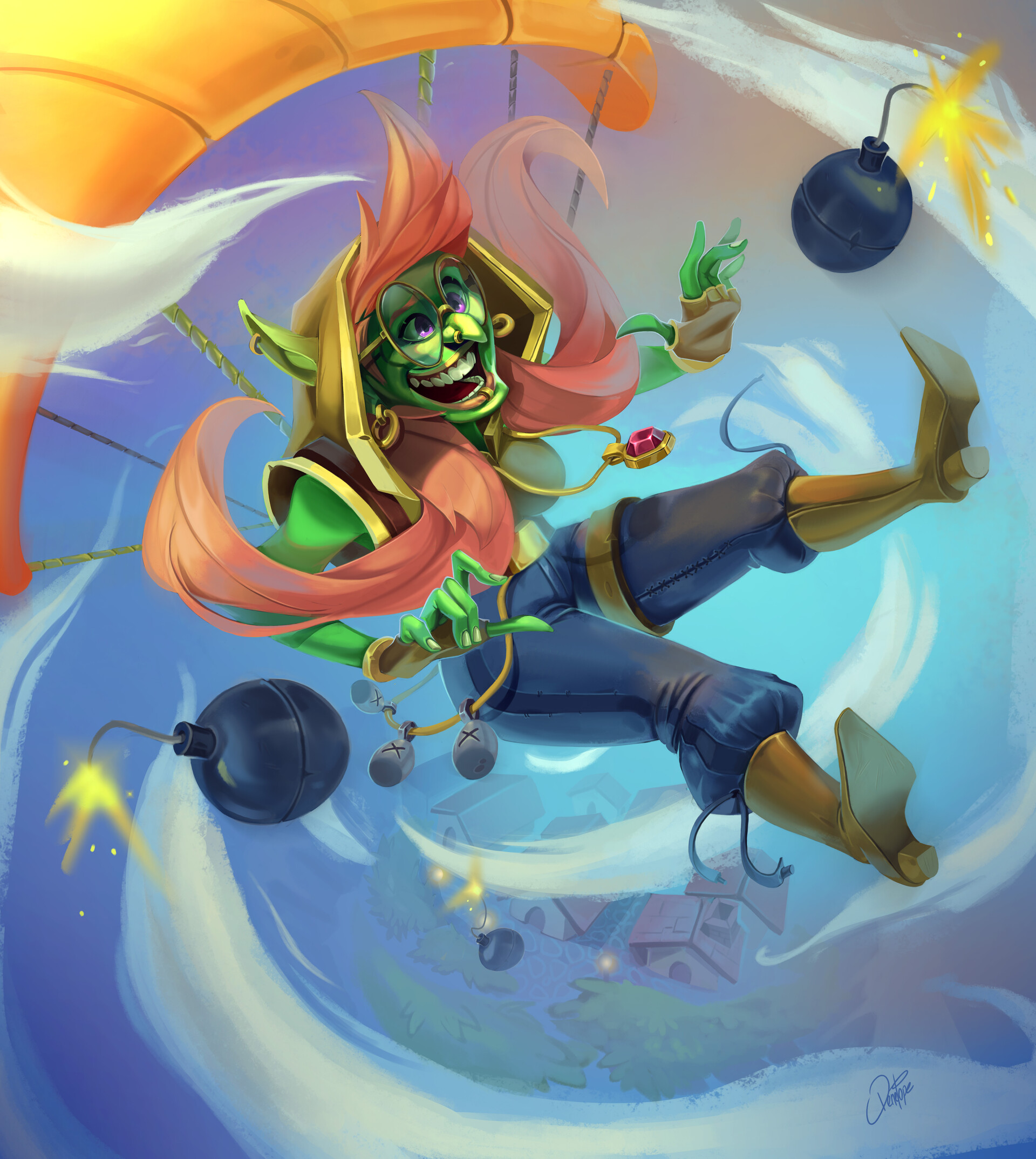 ArtStation - Explosive parachutist goblin