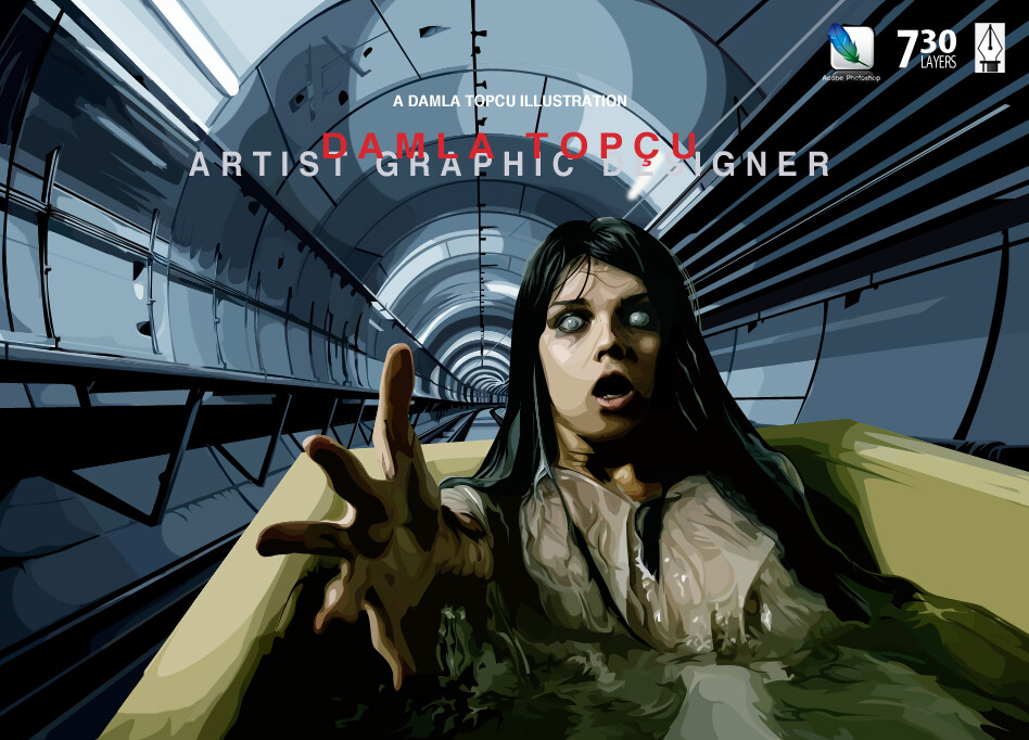 ArtStation - Horror Illustration Drawing By Damla Topcu