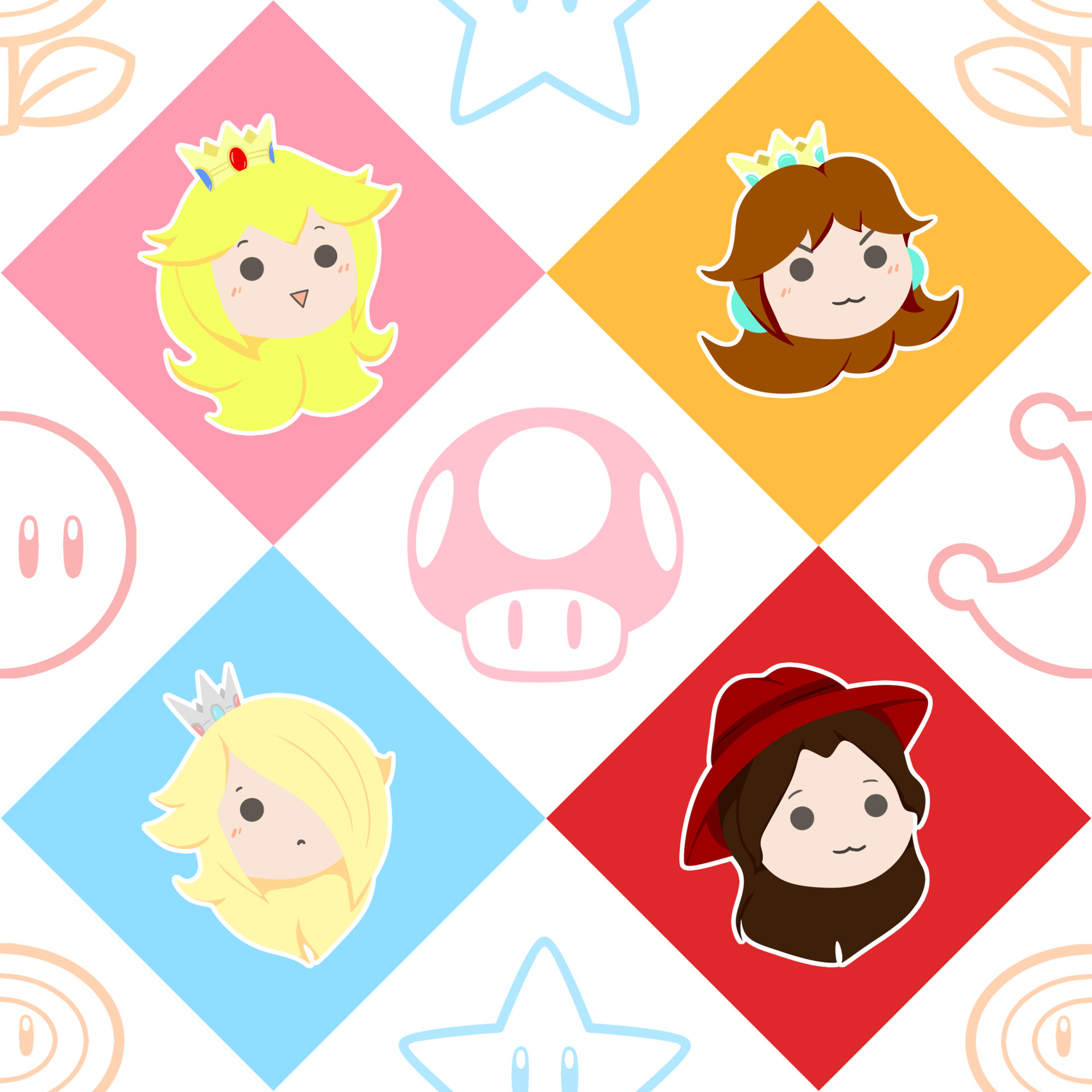 ArtStation - Mario Girls HeadCuties