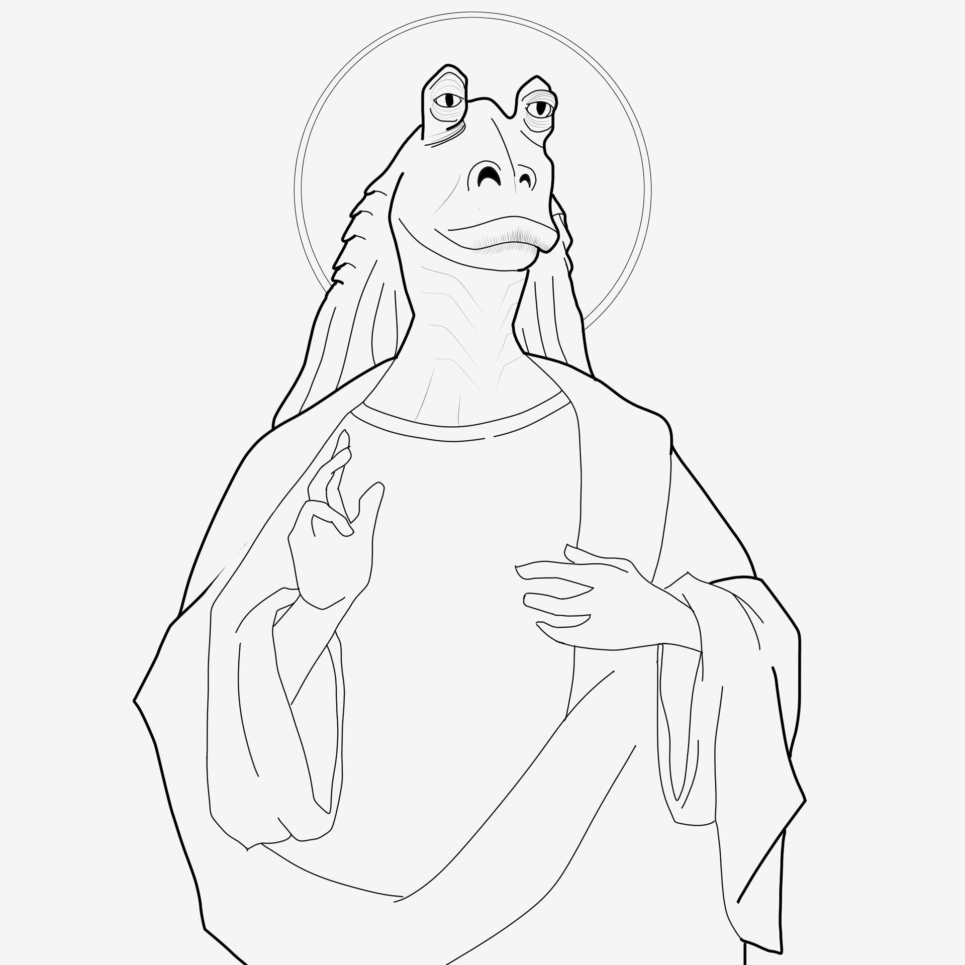 jar jar binks coloring pages
