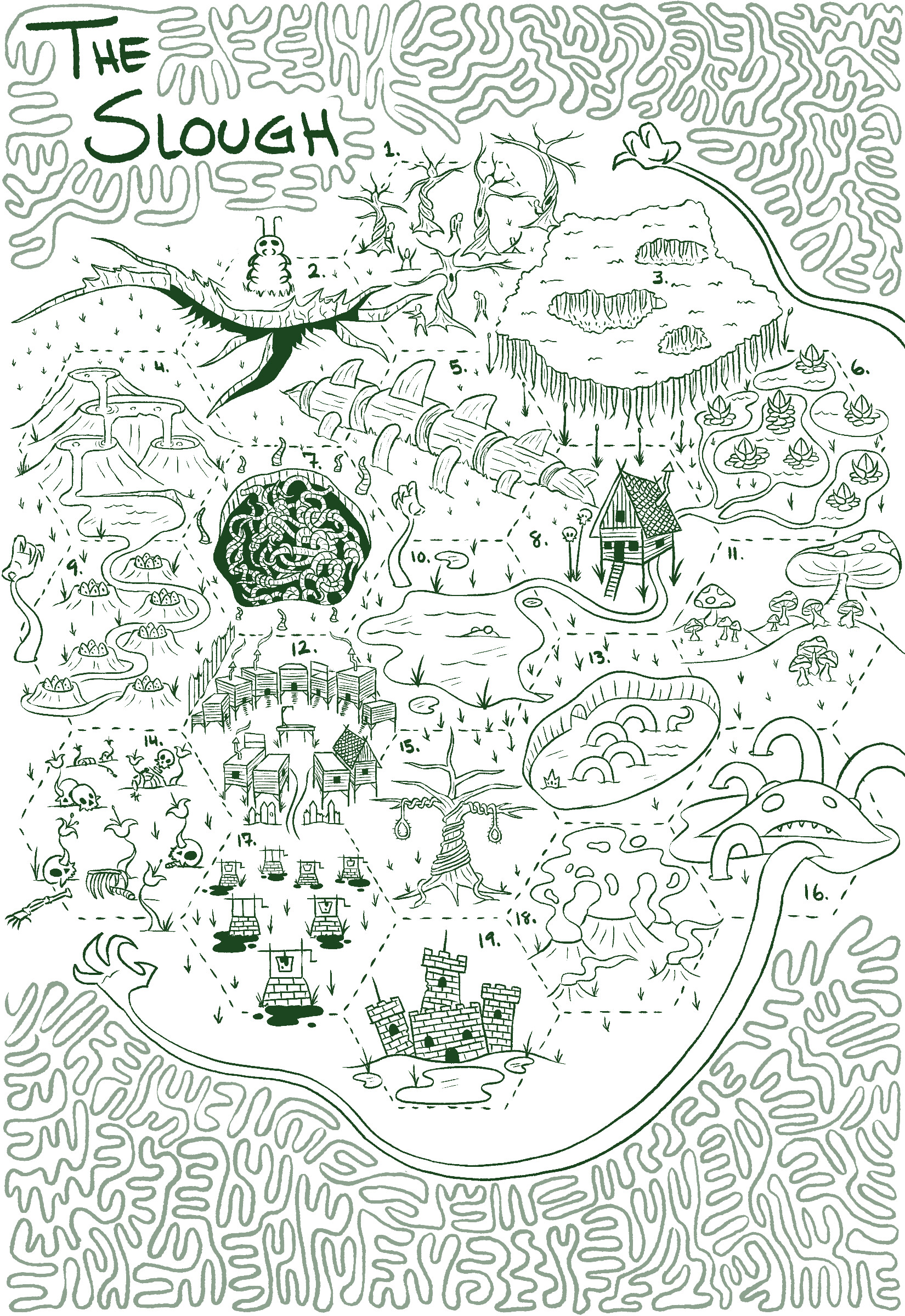 ArtStation - Stories from the Slough - Overworld Map