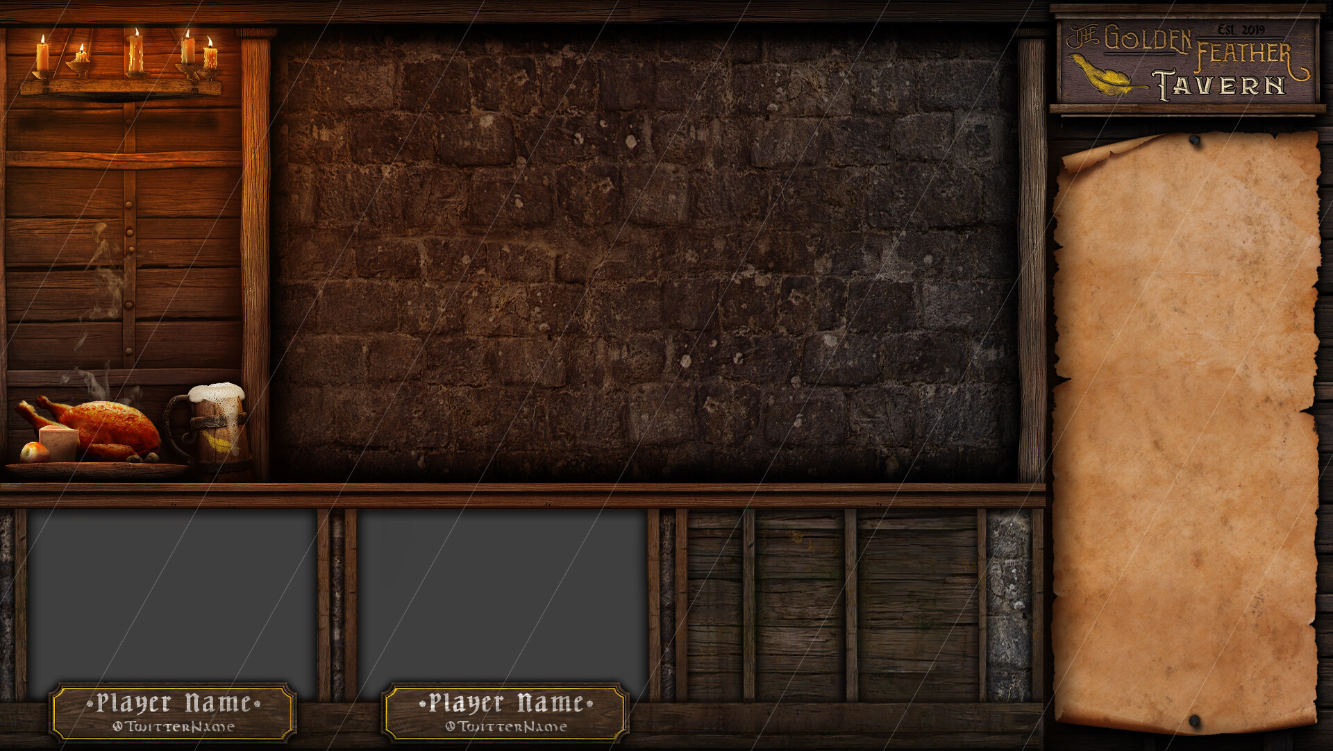 ArtStation - Golden Feather Tavern overlay design & splash