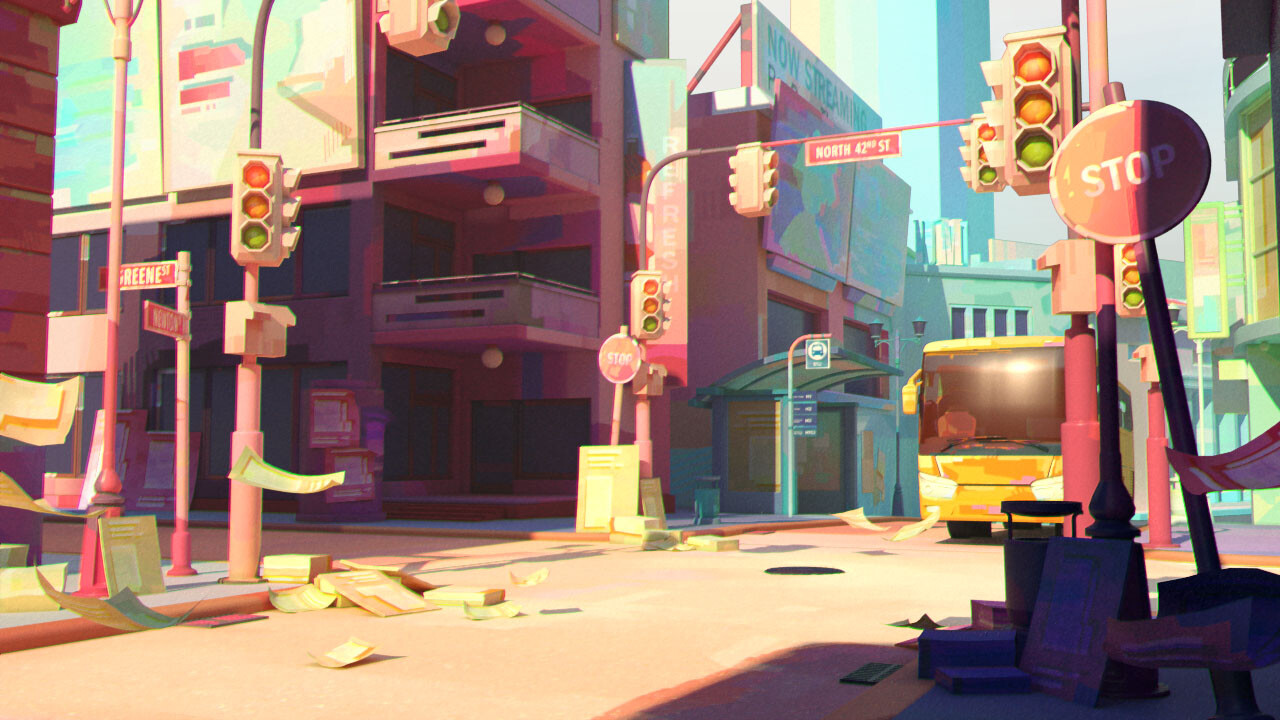 ArtStation - Stylised NYC Street Render & Texturing