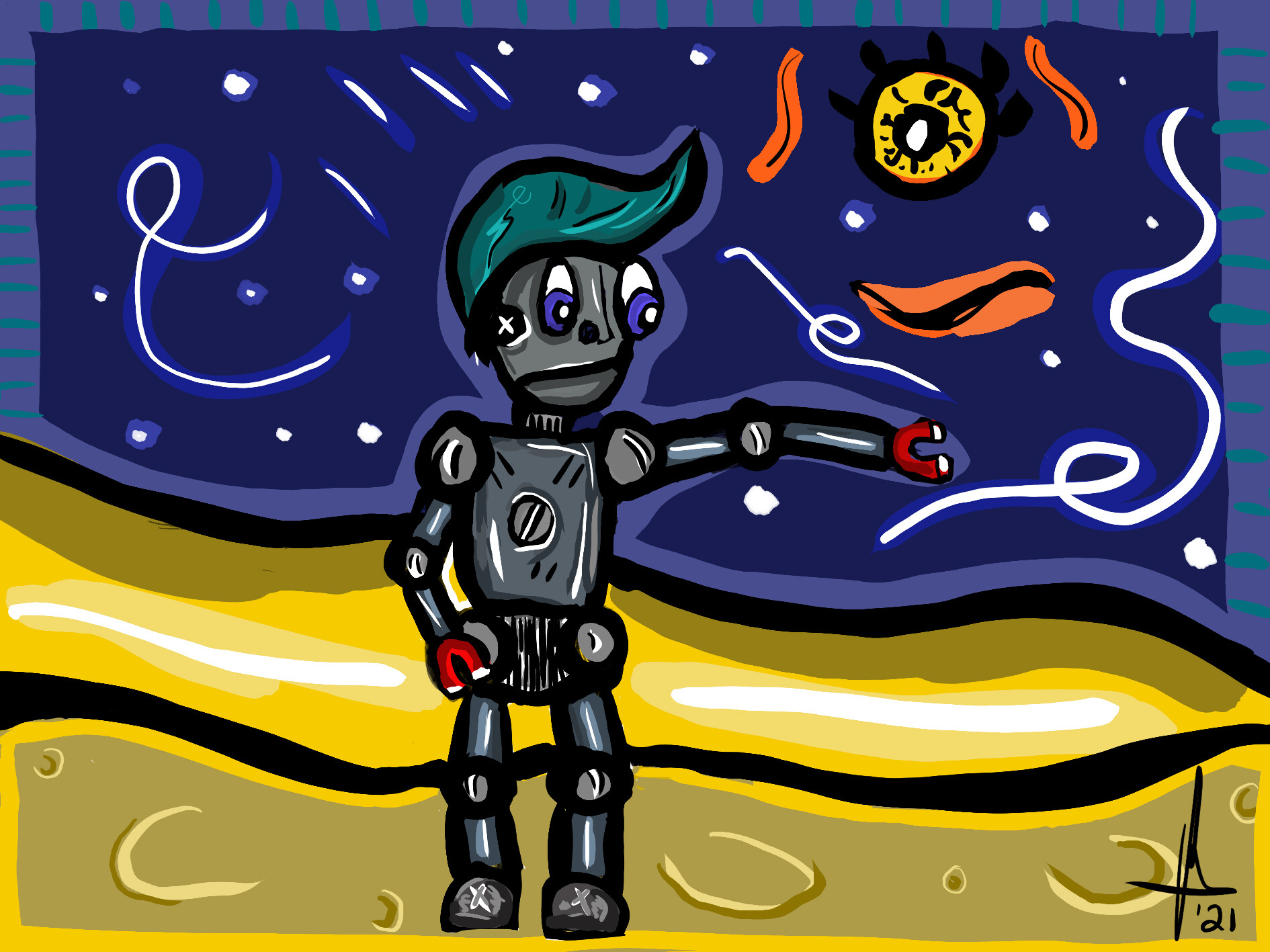 ArtStation - Robot on Cheesy Moon