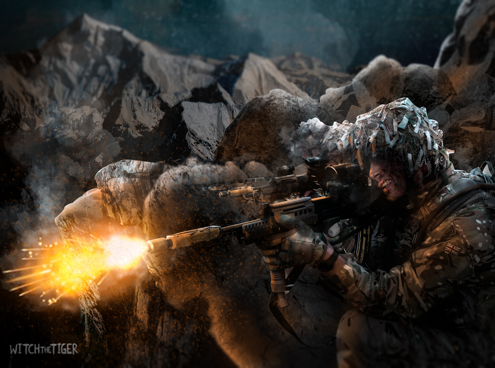 ArtStation - Mountain snow warefare