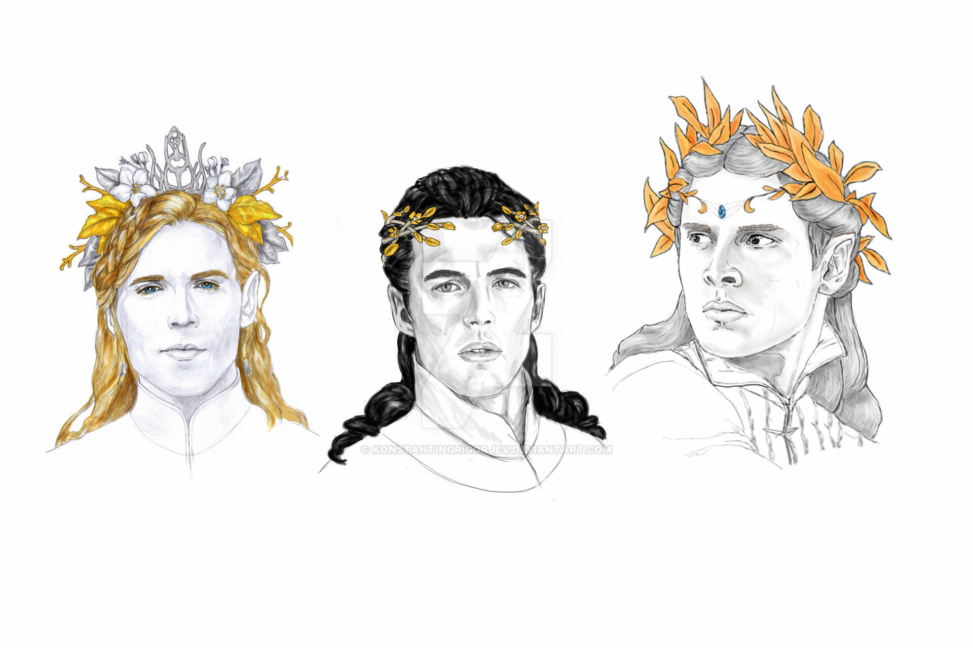 ArtStation - the three high kings of the elves - Ingwe, Finwe and Elwe