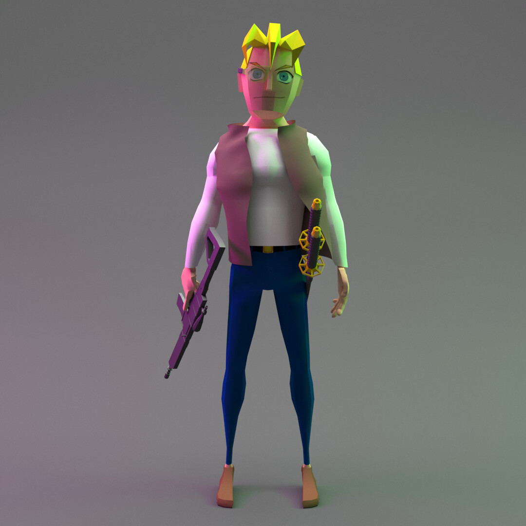 ArtStation - Low Poly samurai - mercenary (3DS Max)