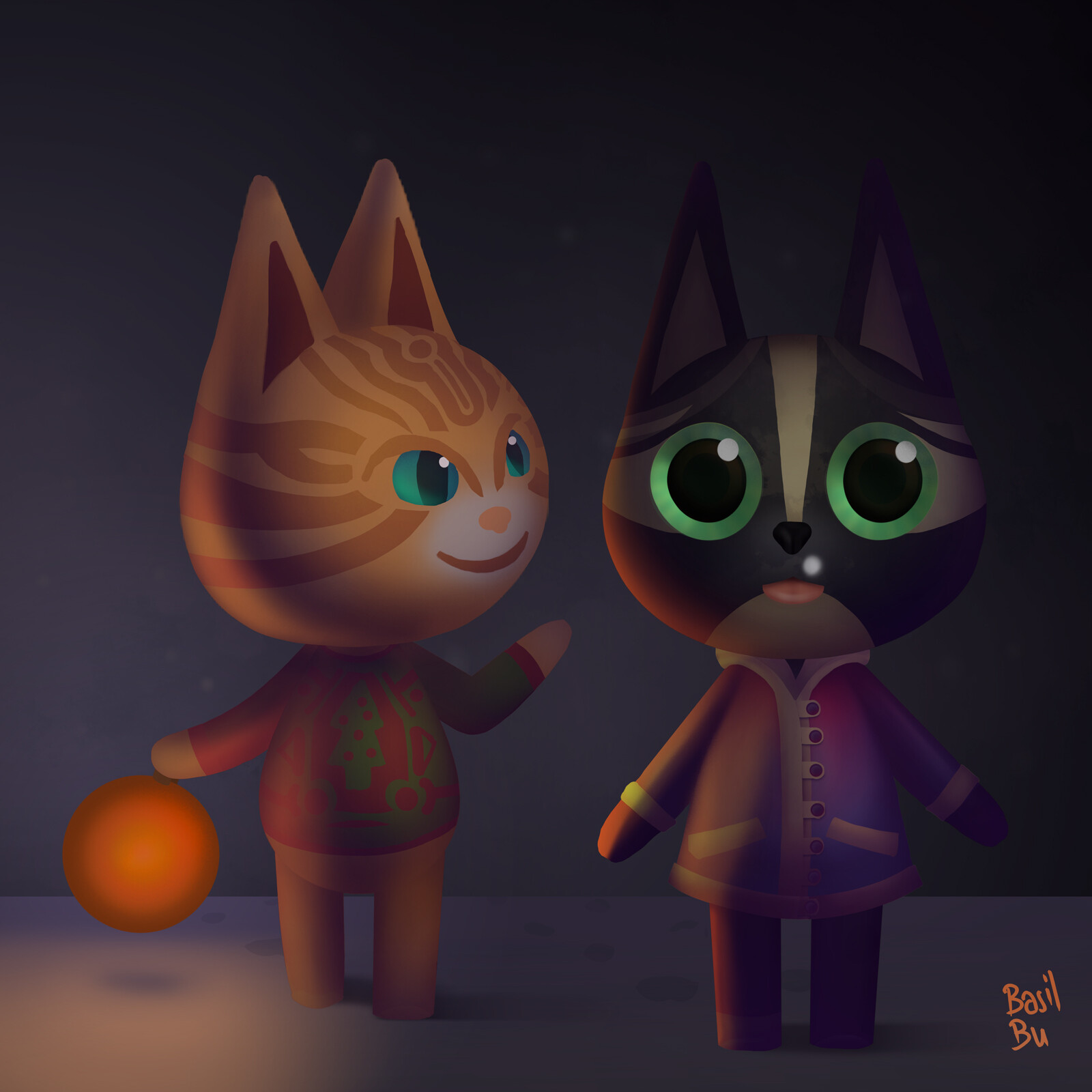 ArtStation - My Cats as Animal Crossing Characters