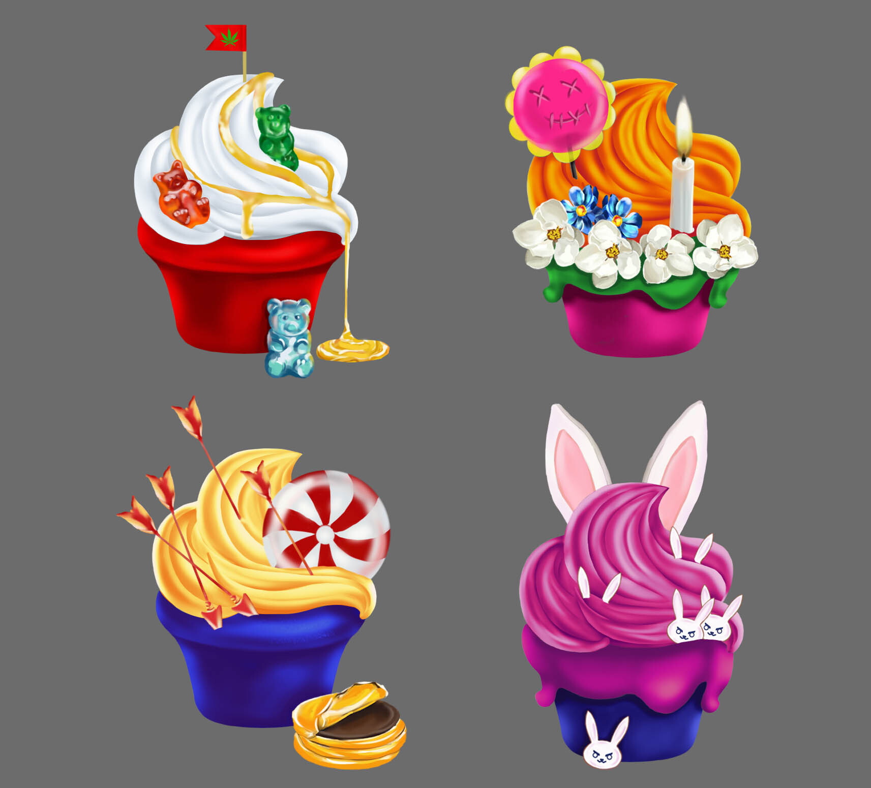 ArtStation - Game icons - cupcakes