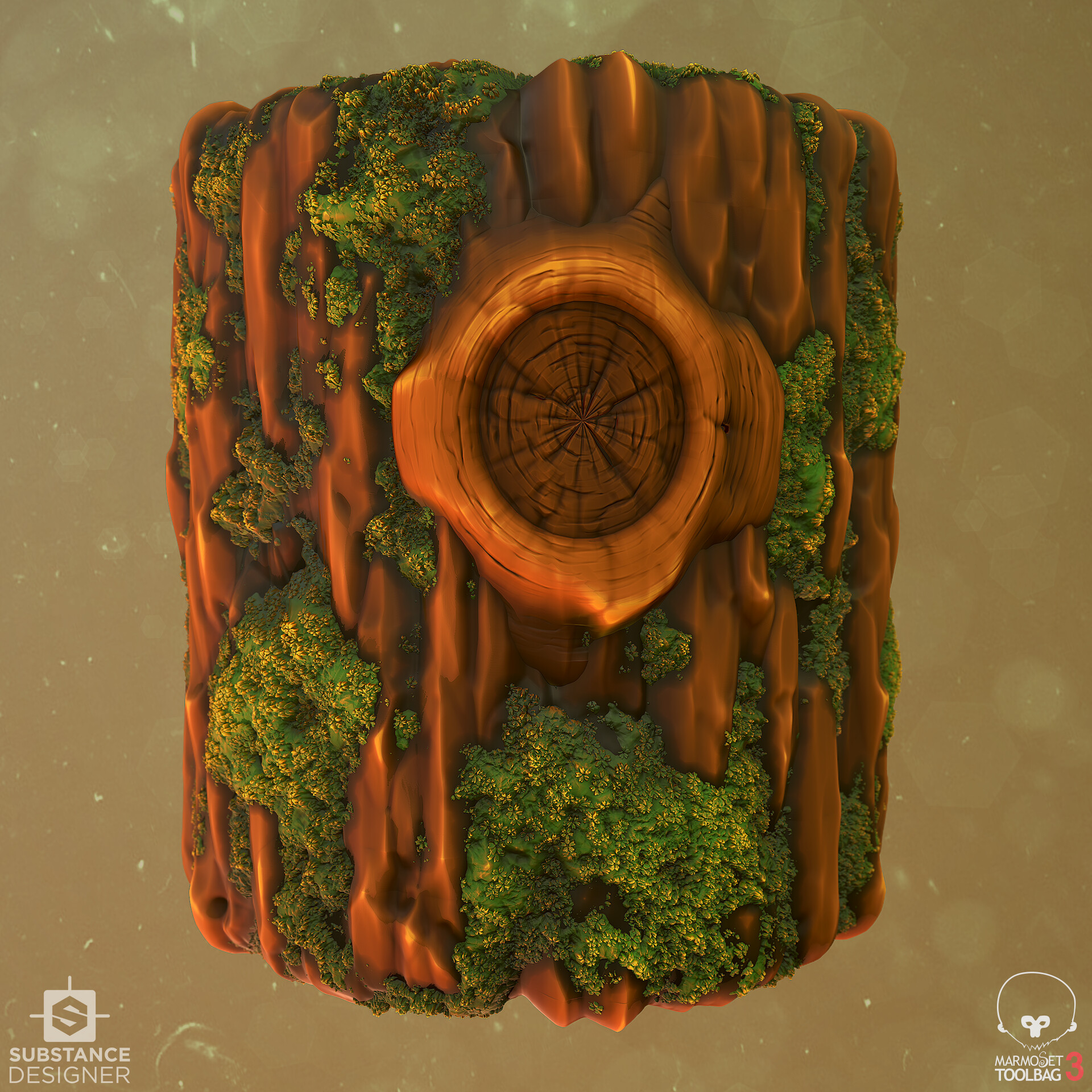 ArtStation - Stylised Tree Bark Material
