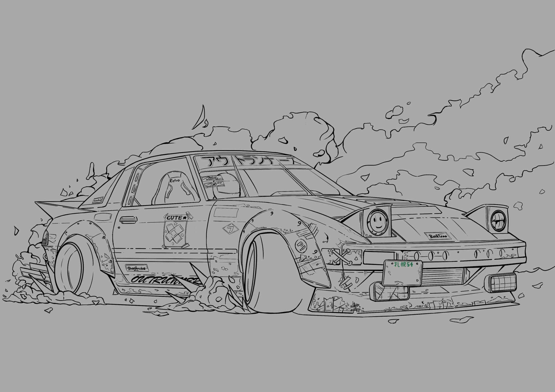 mazda rx7 coloring pages