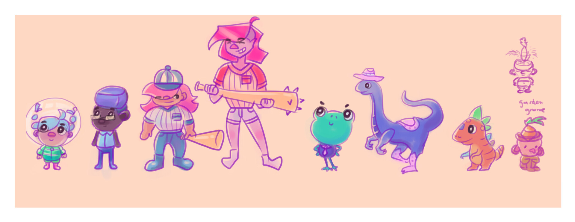 ArtStation - Space Cowboy Baseball OCs and Animations