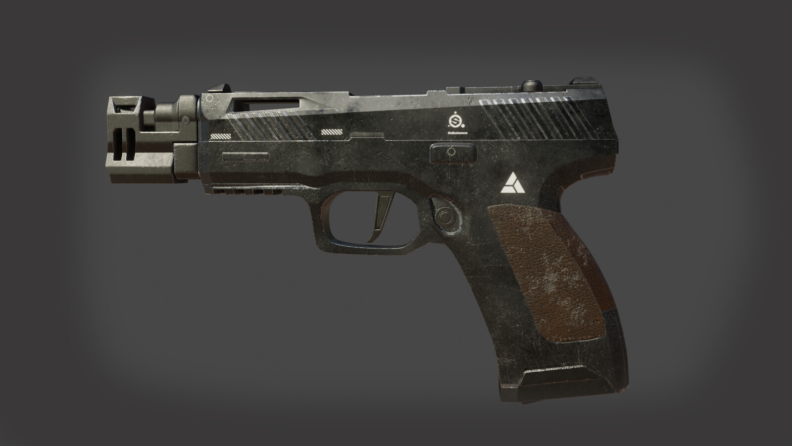 Mazgin Osman - pistol 9mm 3d modeling and rendering