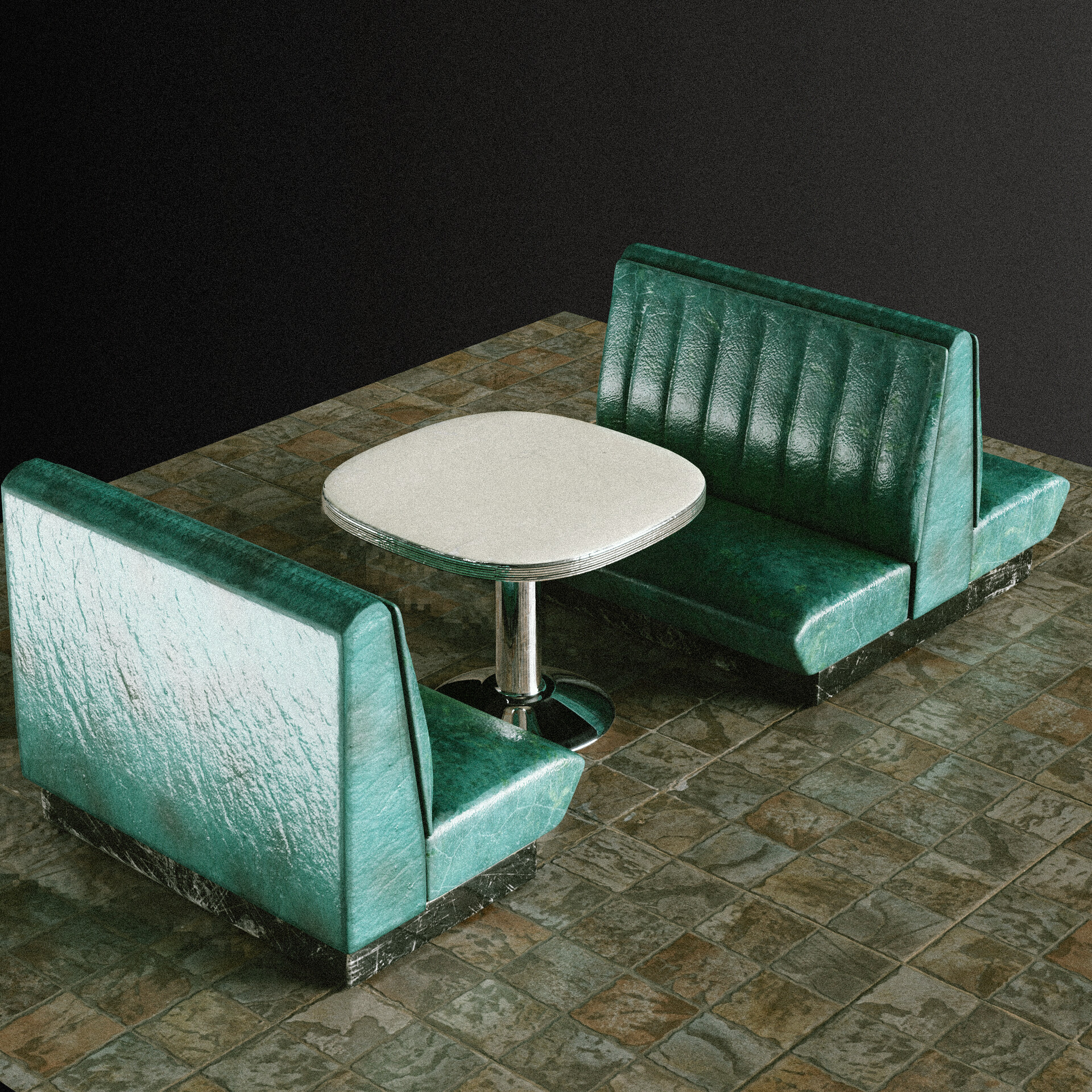 ArtStation - Retro Diner -- Booth + Table