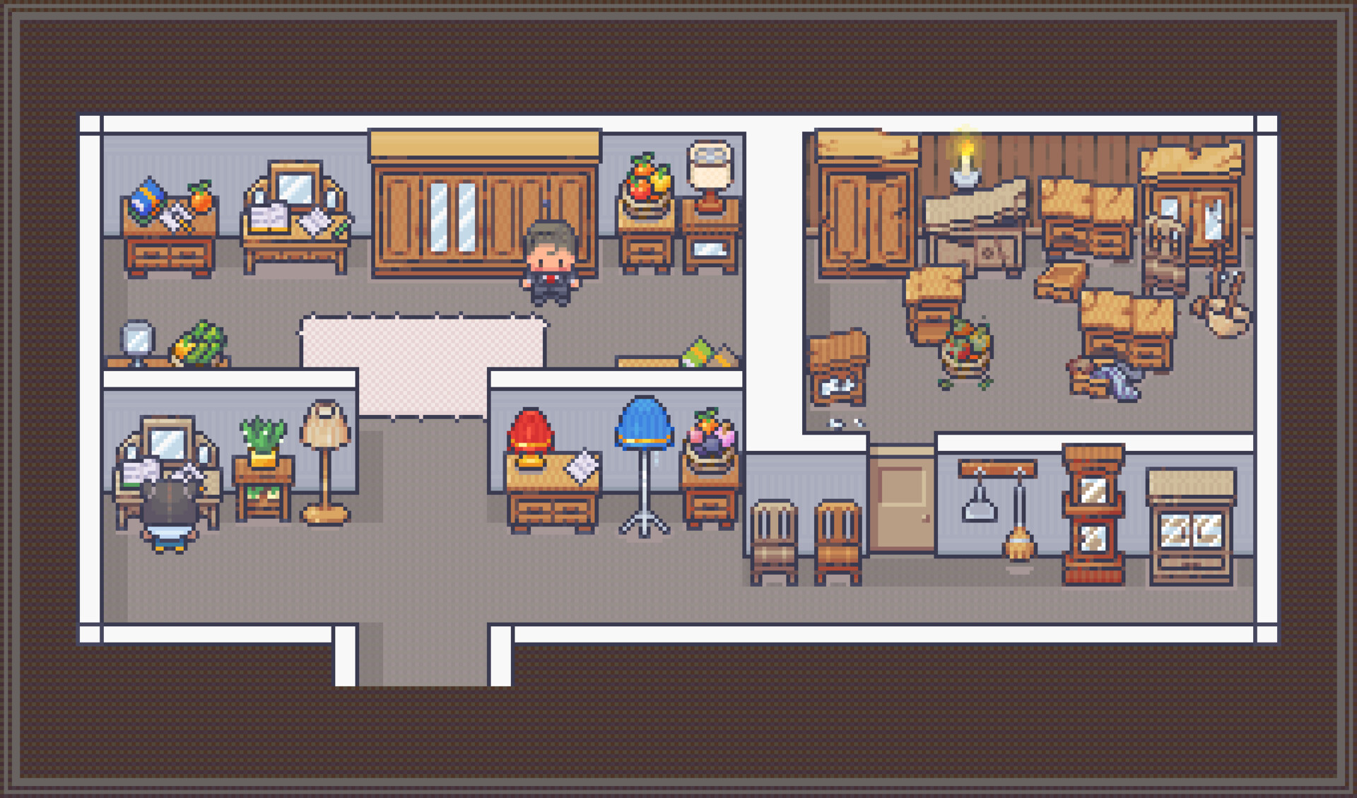 ArtStation - Living Room Furnitures - 16x16 top-down pixel art