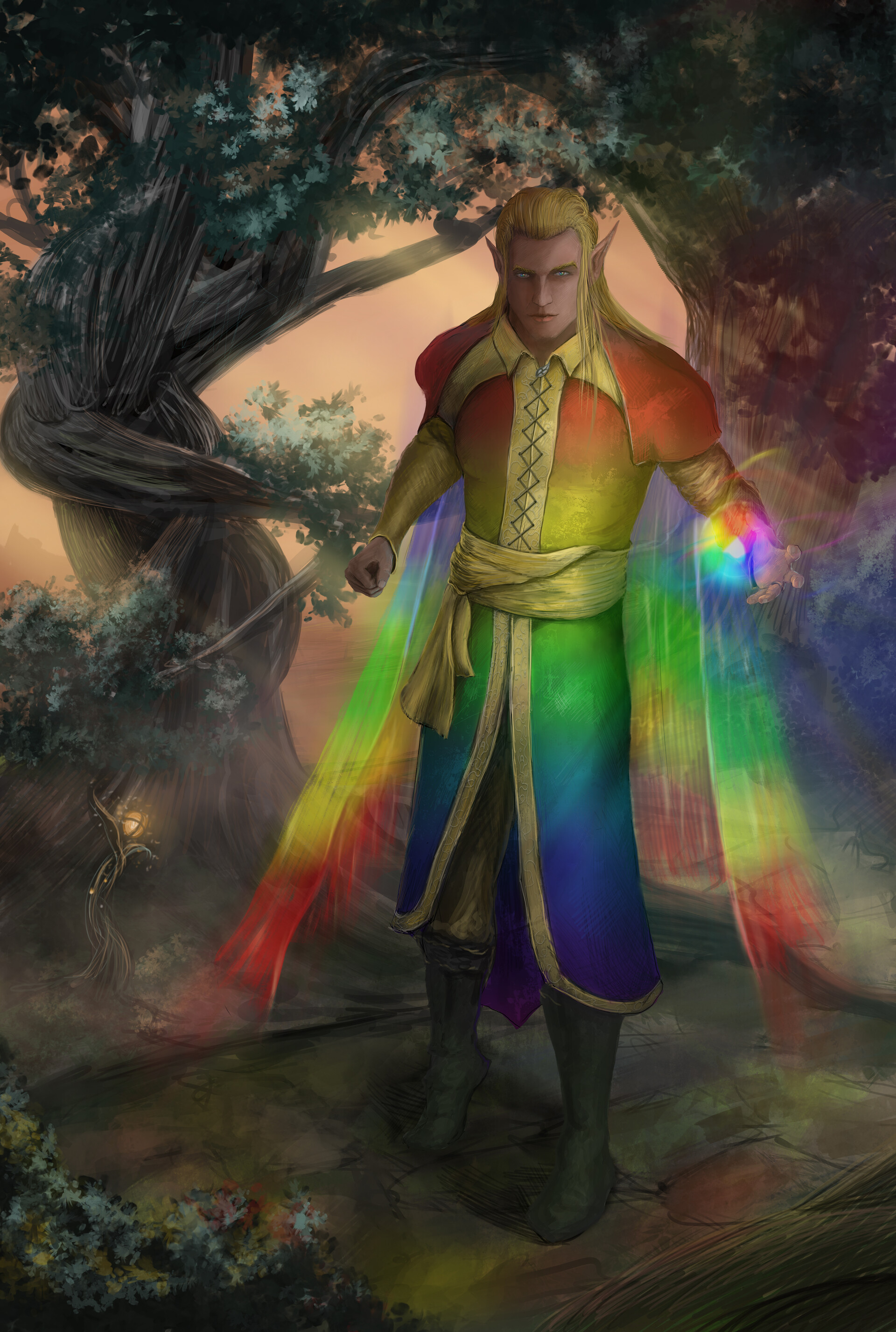 ArtStation - Prismatic mage elf