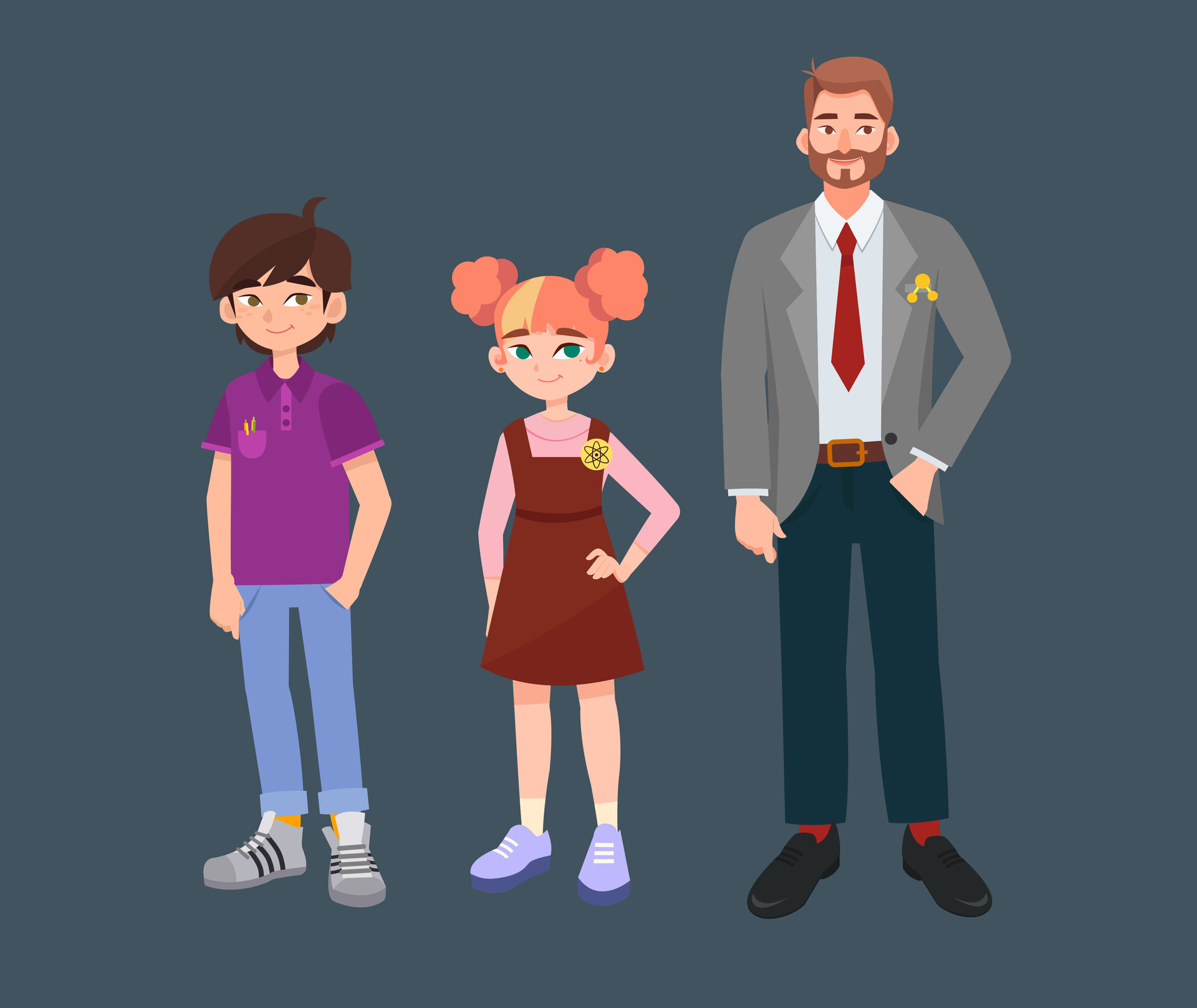 ArtStation - Characters for online school "Umnaziya" (animation inside ...