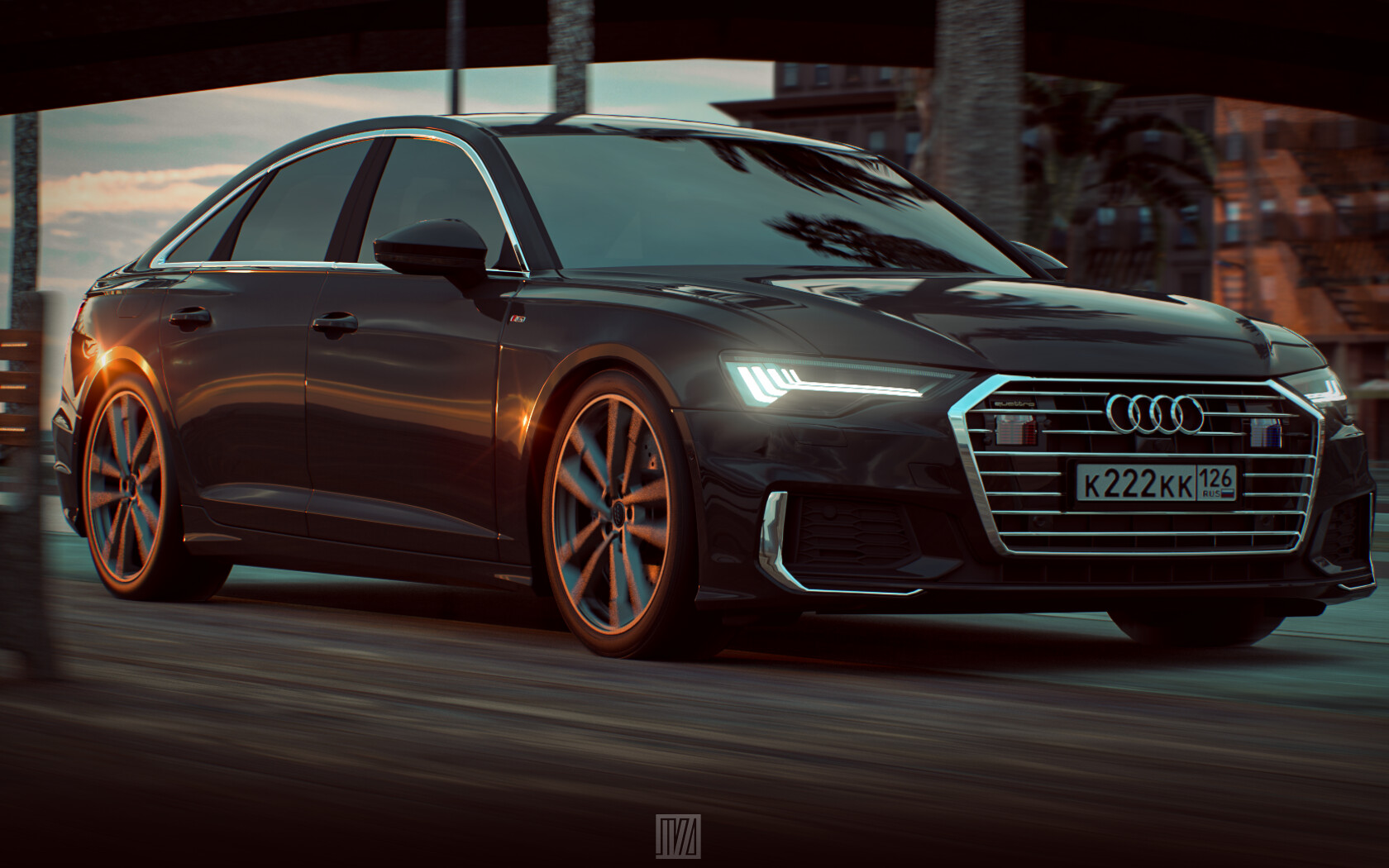 ArtStation - Audi A6 2019 Sunset Visualization