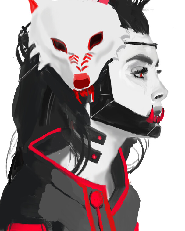 ArtStation - Cyberwolf girl