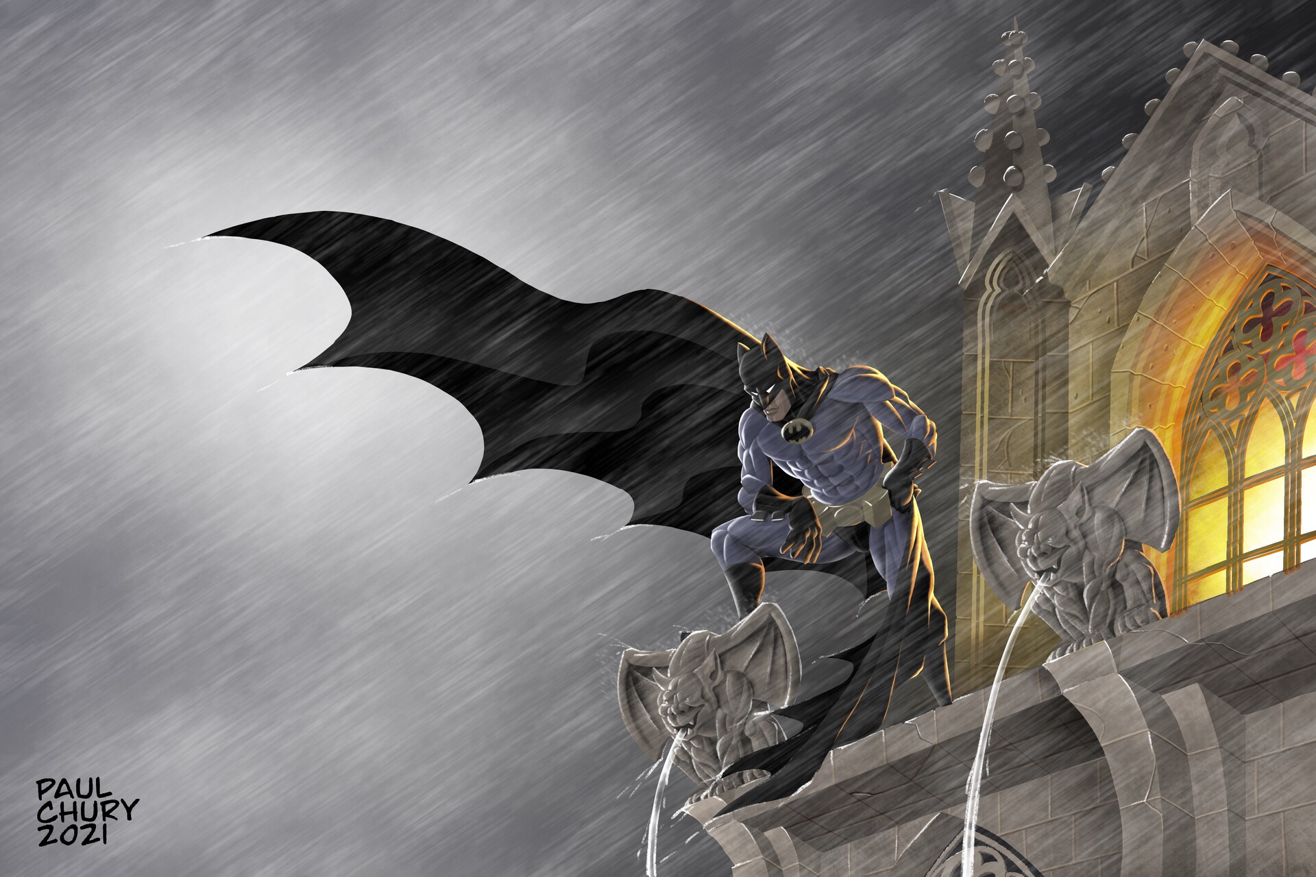 ArtStation - Batman in the rain