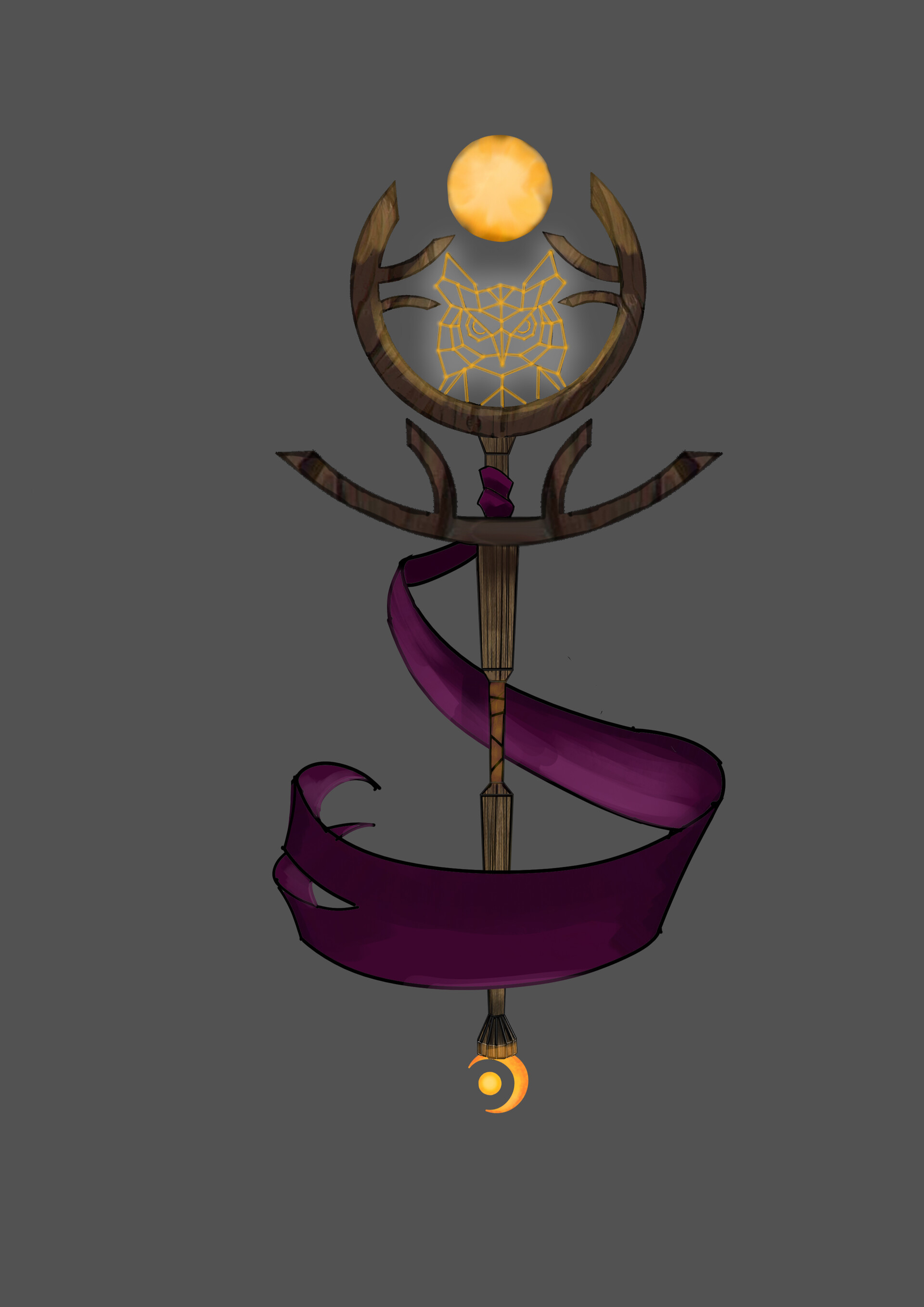 ArtStation - Prop design: Night owl Staff