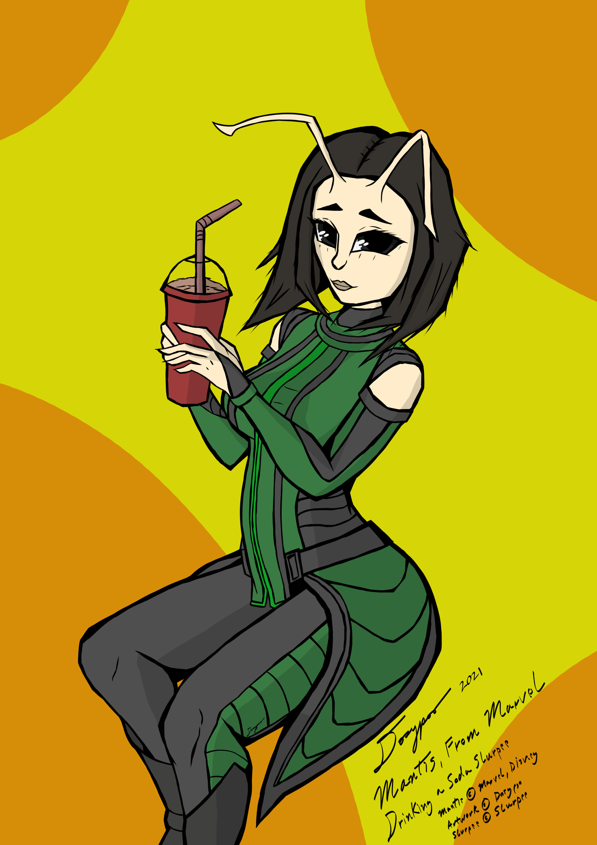 how to draw mantis guardians of the galaxy