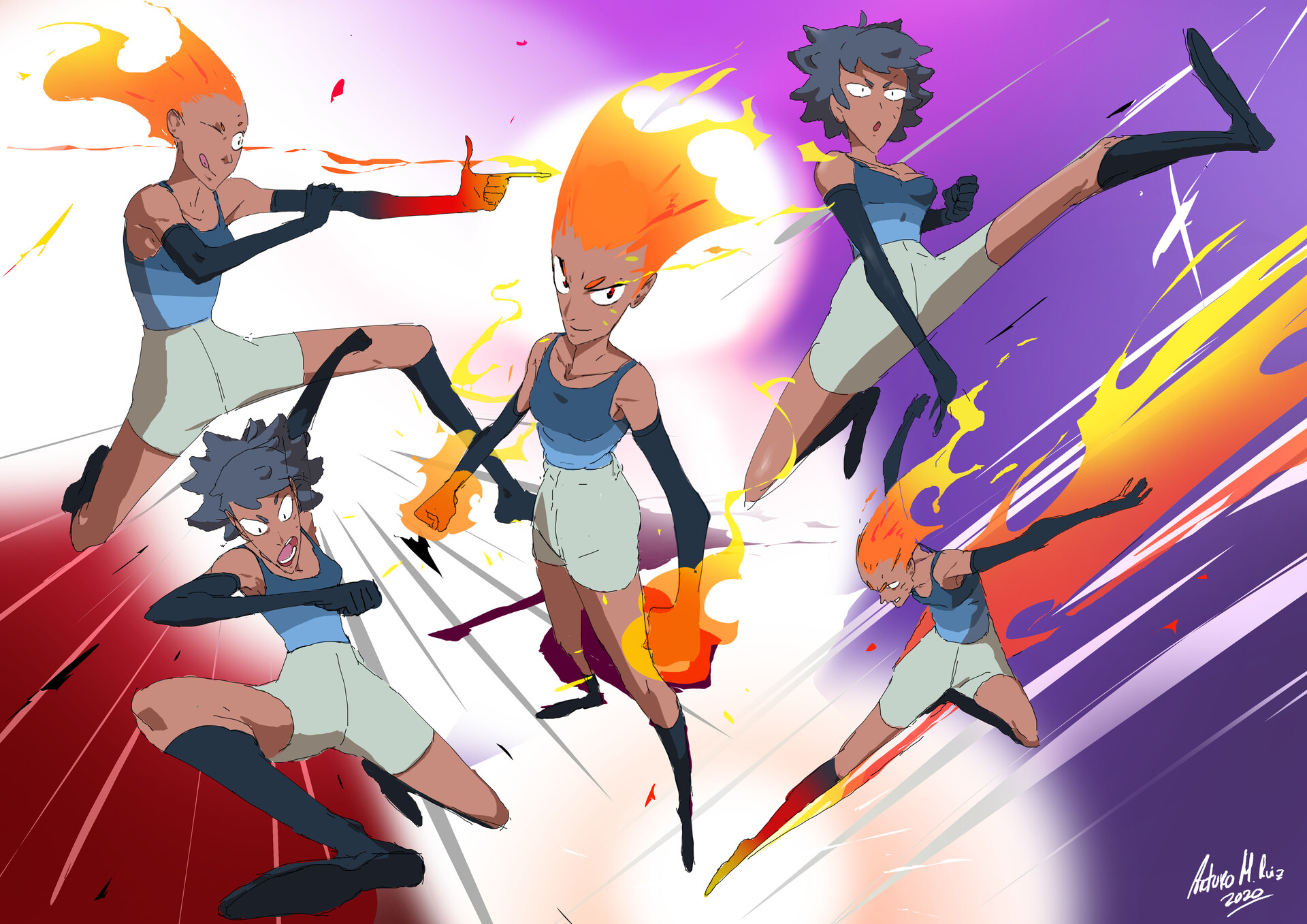 ArtStation - Dynamic poses - Original character design