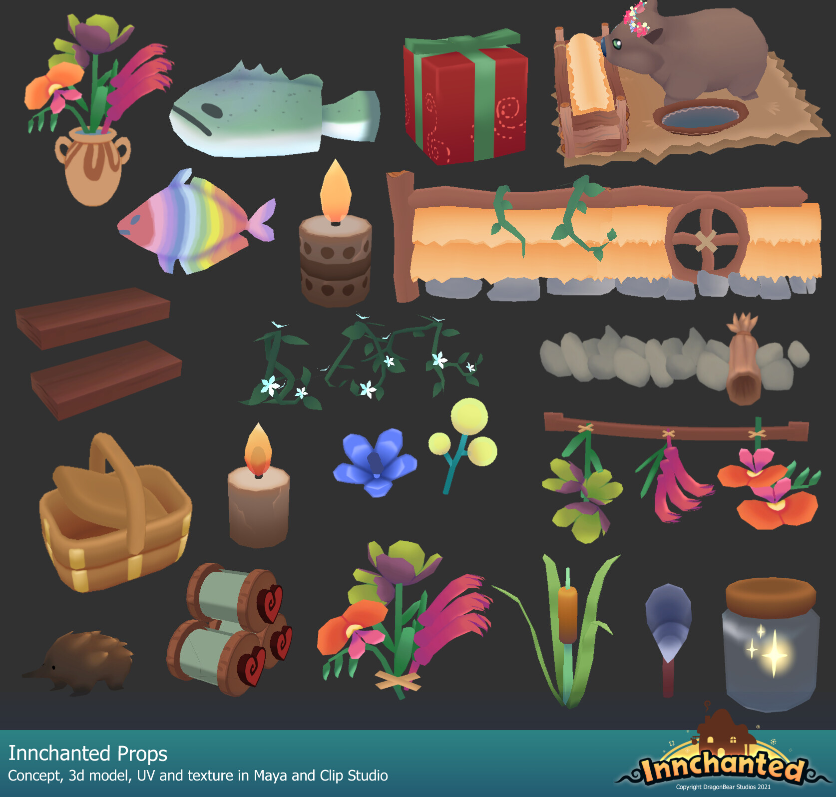 ArtStation - Props and Environment pieces from Innchanted!