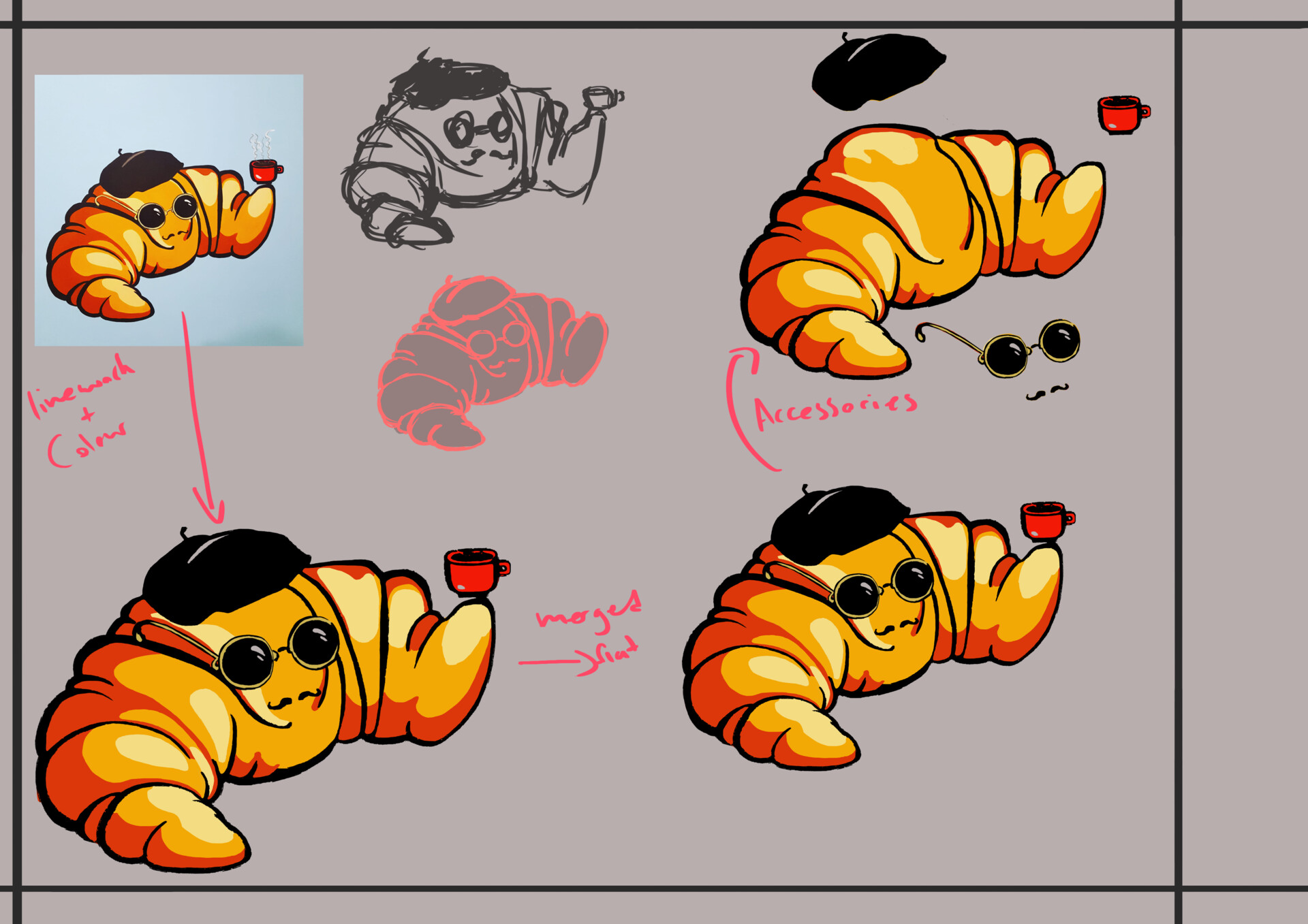 ArtStation - Claude the Croissant Character Design and Turnarounds