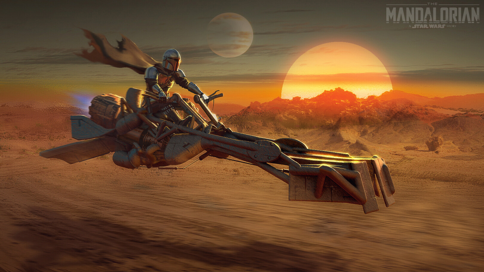 ArtStation - Mandalorian riding in the sunset