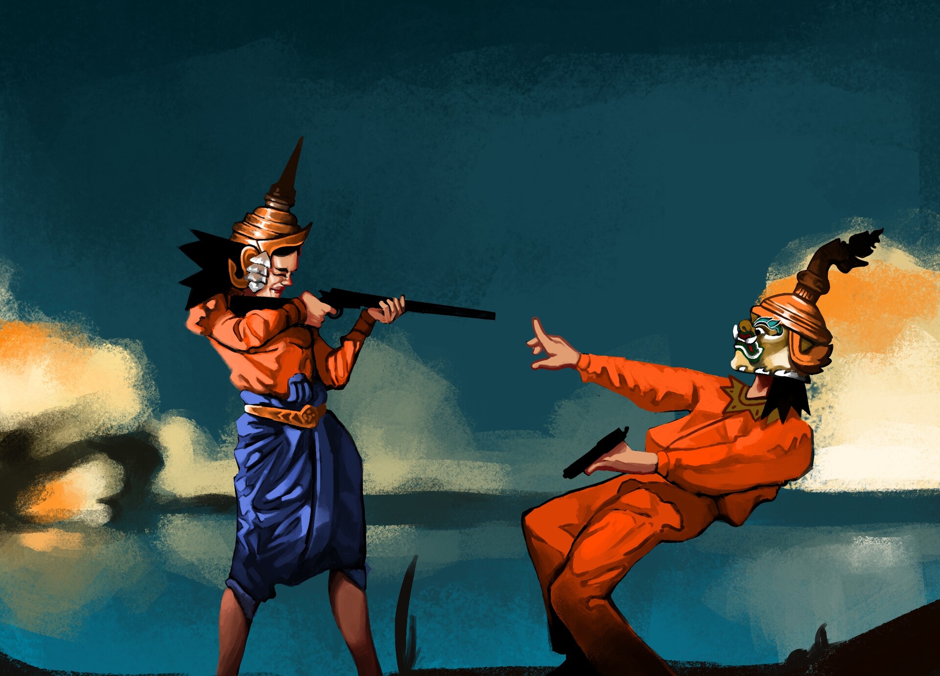 ArtStation - Thunder and Lightning myth