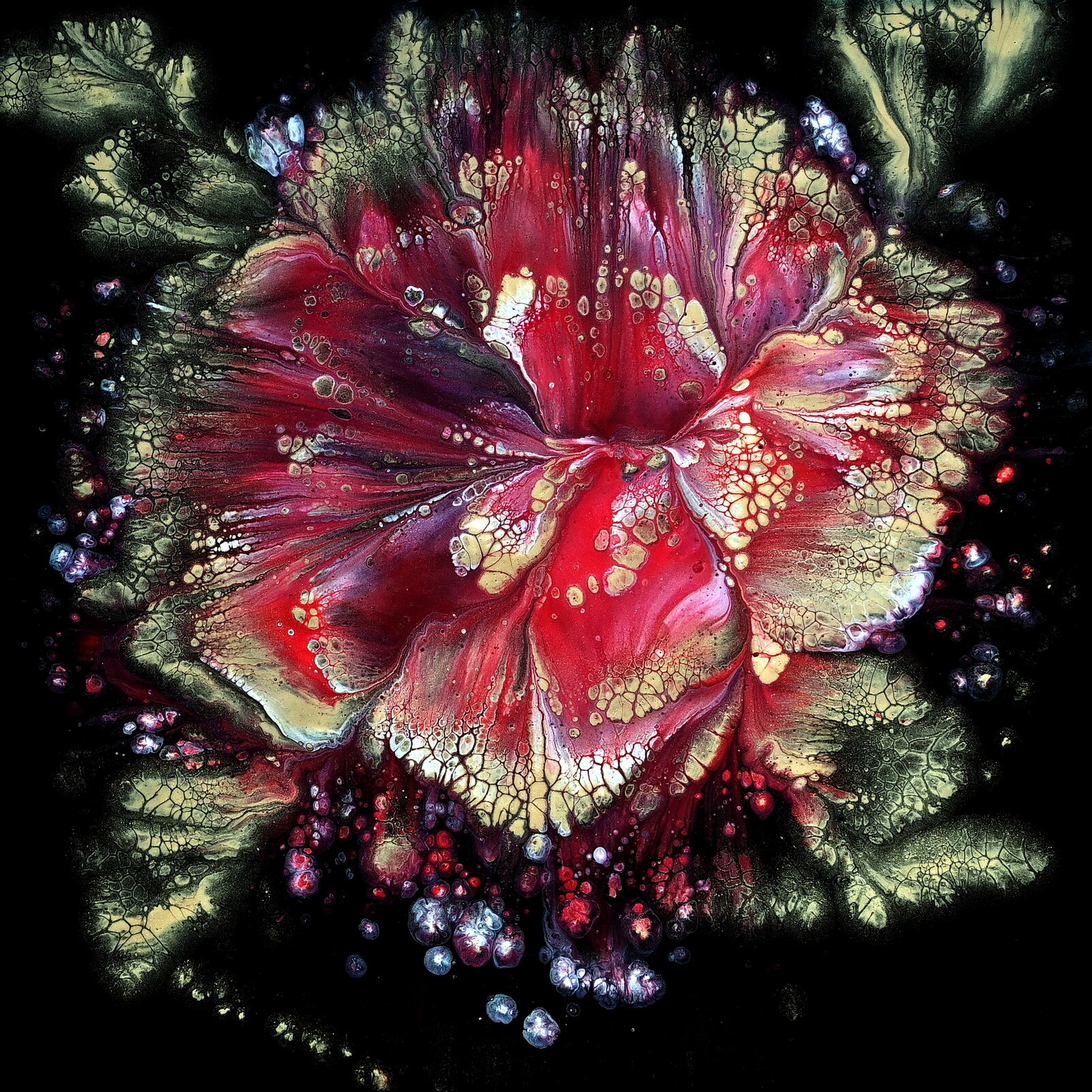 Fiona Art - SIMPLE flower dip for BEGINNERS ~ Acrylic pour painting ...