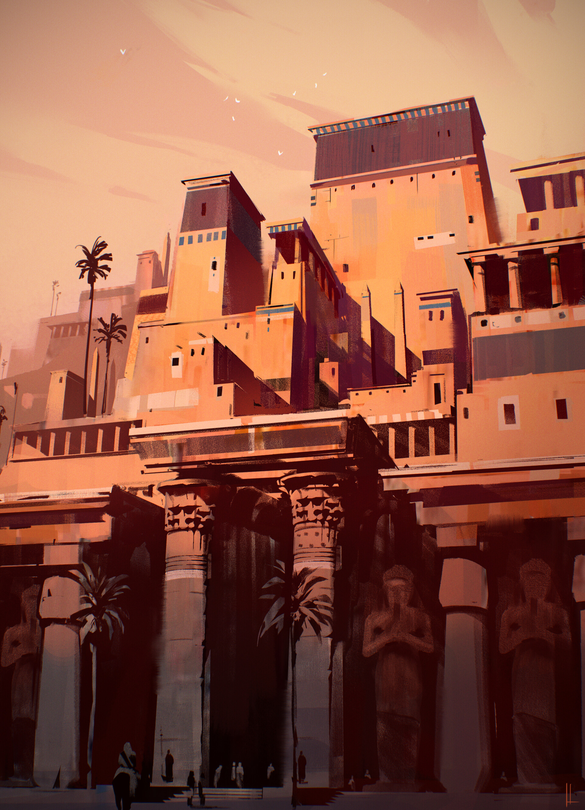 ArtStation - Egyptian Temple Sketch
