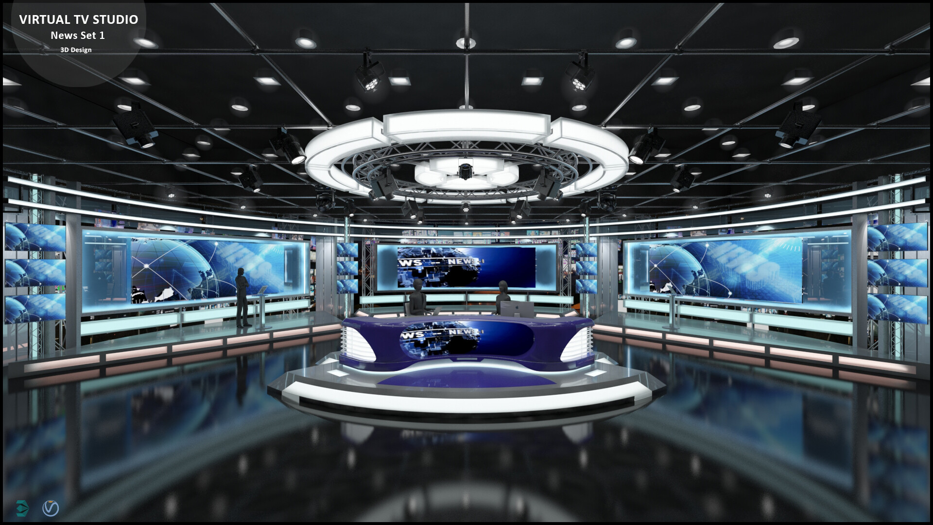 aker Studio - Virtual TV Studio Sets - Collection Vol 13 - 9 PCS DESIGN
