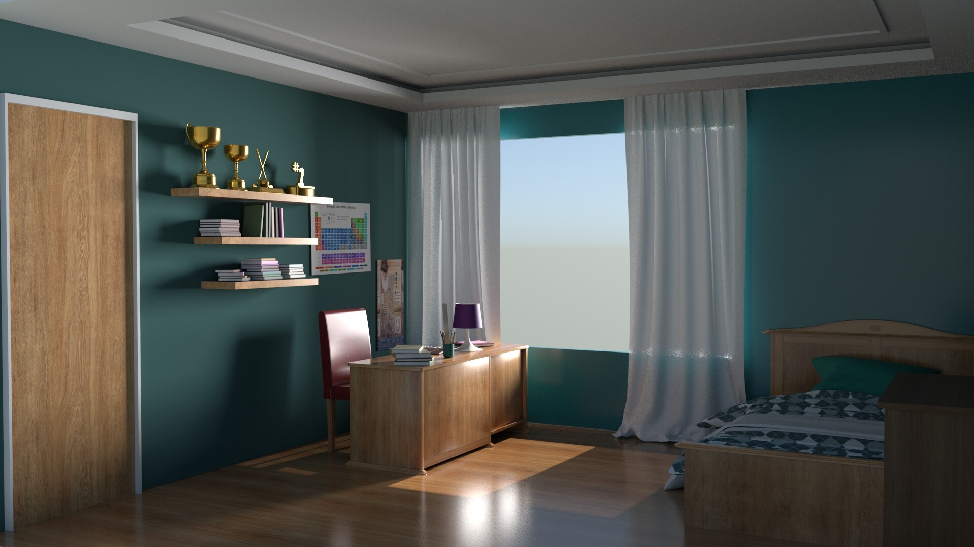 ArtStation - Basic render of a bedroom