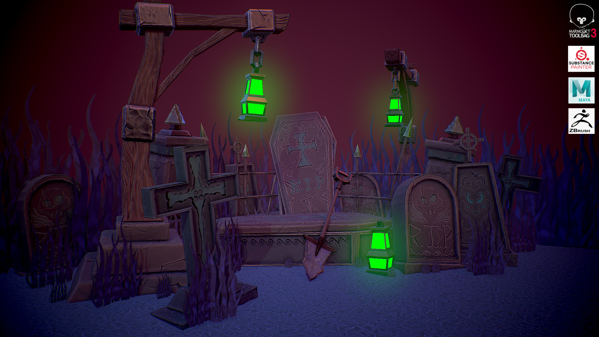 ArtStation - Stylized Graveyard Prop-set