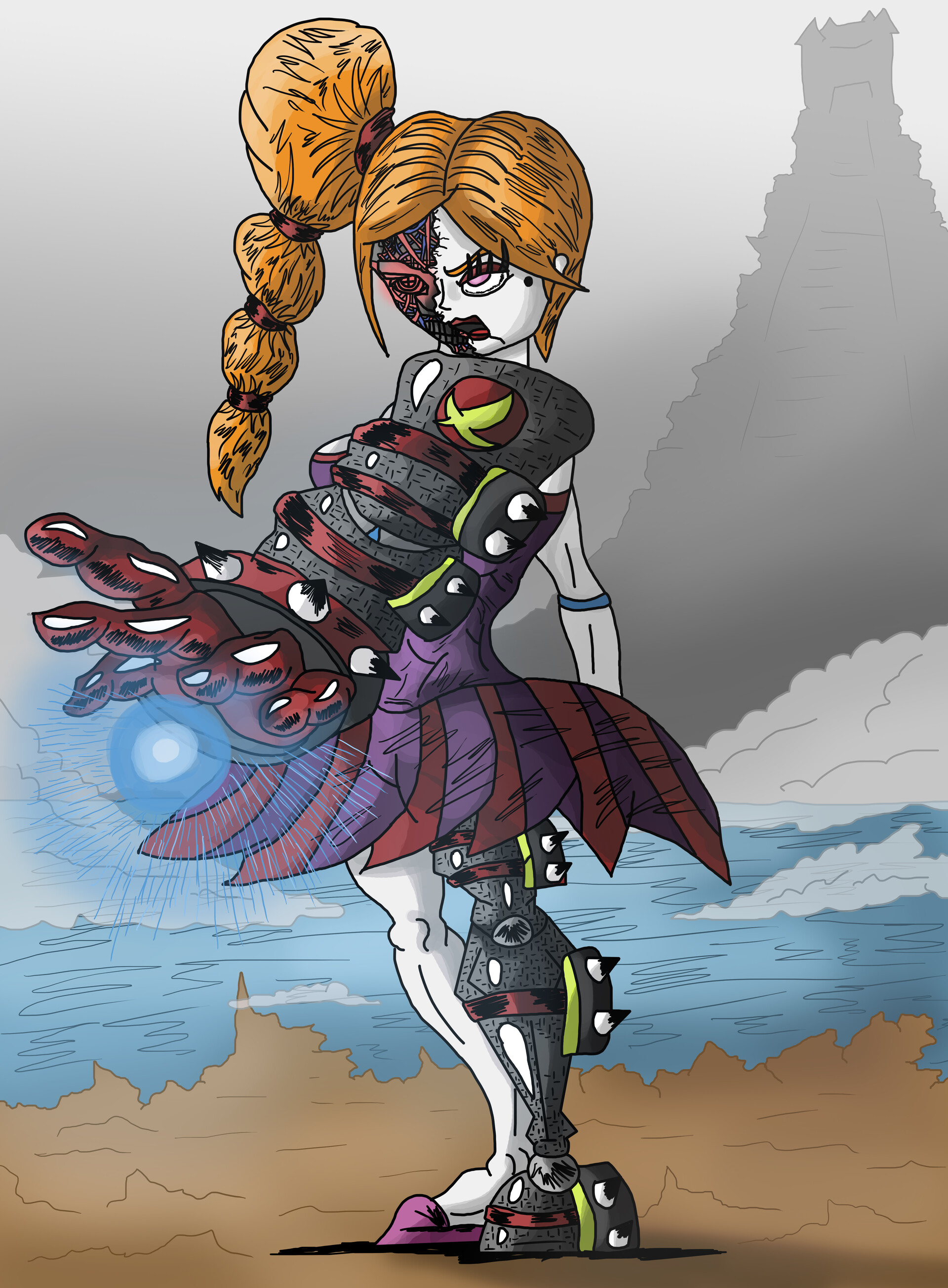 ArtStation - Sanari: porcelain doll half robot