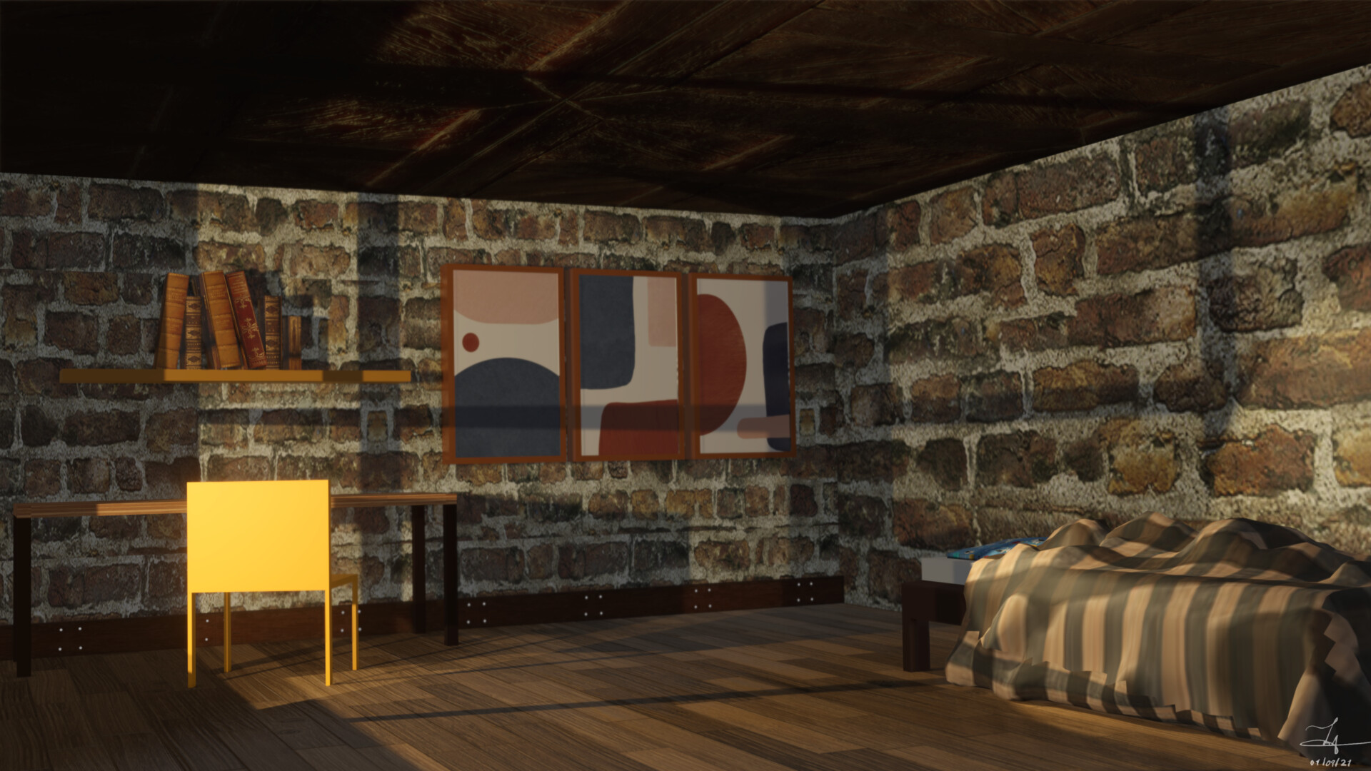 Jude Art - A Morning Snooze : 3d interior environment