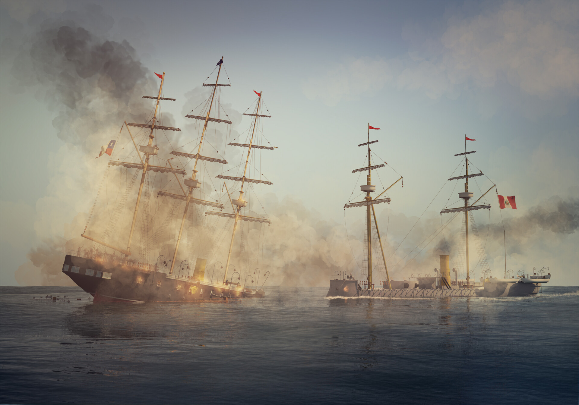ArtStation - Naval Combat of Iquique