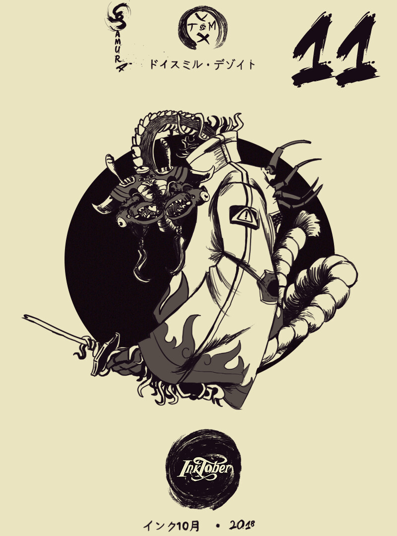 Vic Maia - Inktober 2018 - Samurá