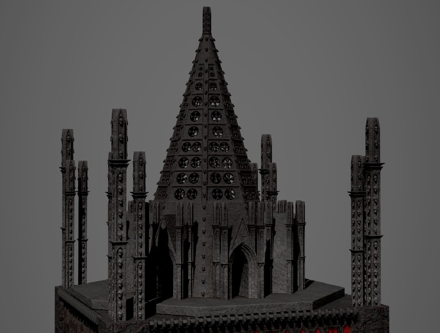 Michael Listo - Gothic Tower with Stained Glass Windows