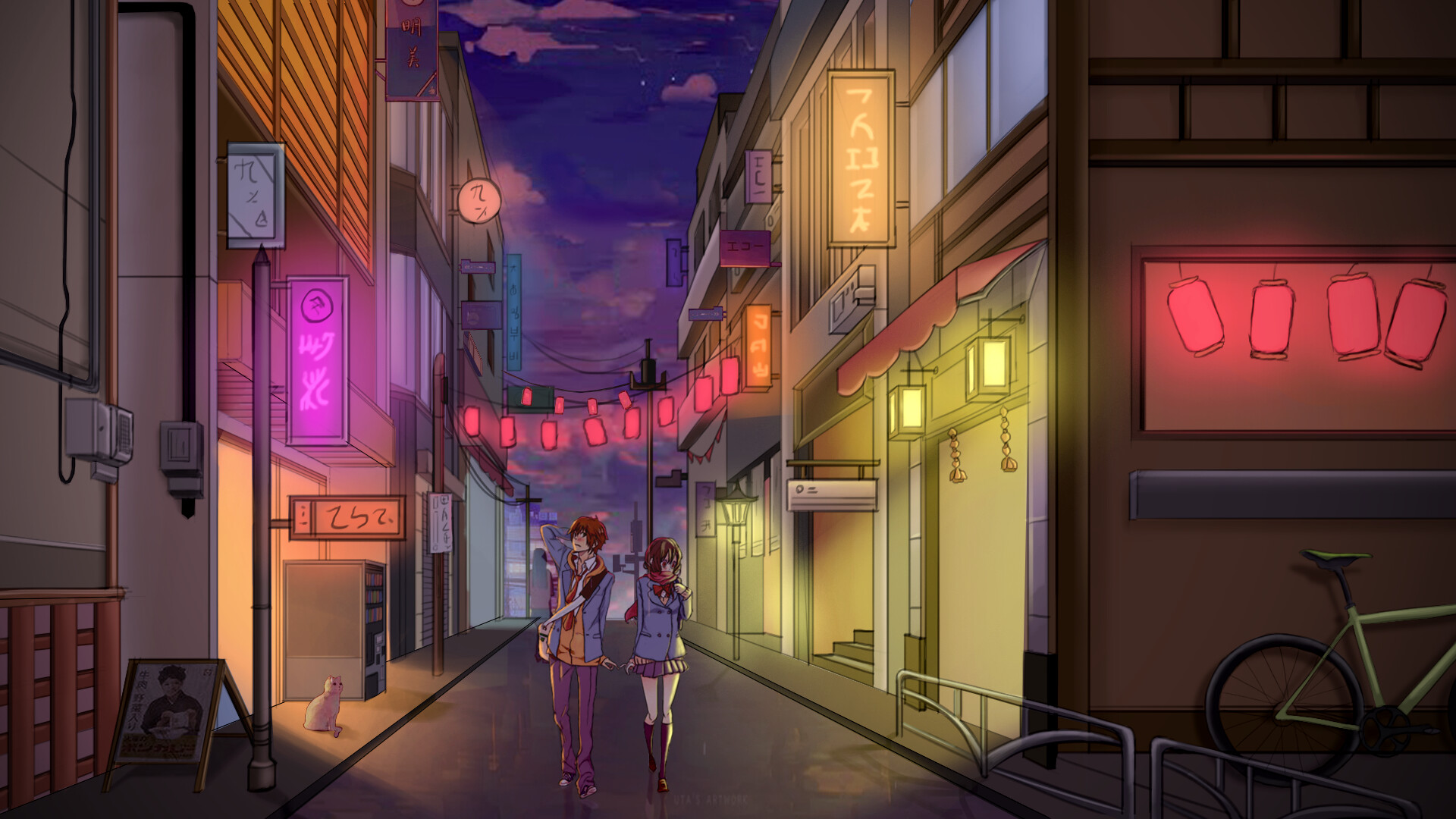 ArtStation - Anime_Night_Street