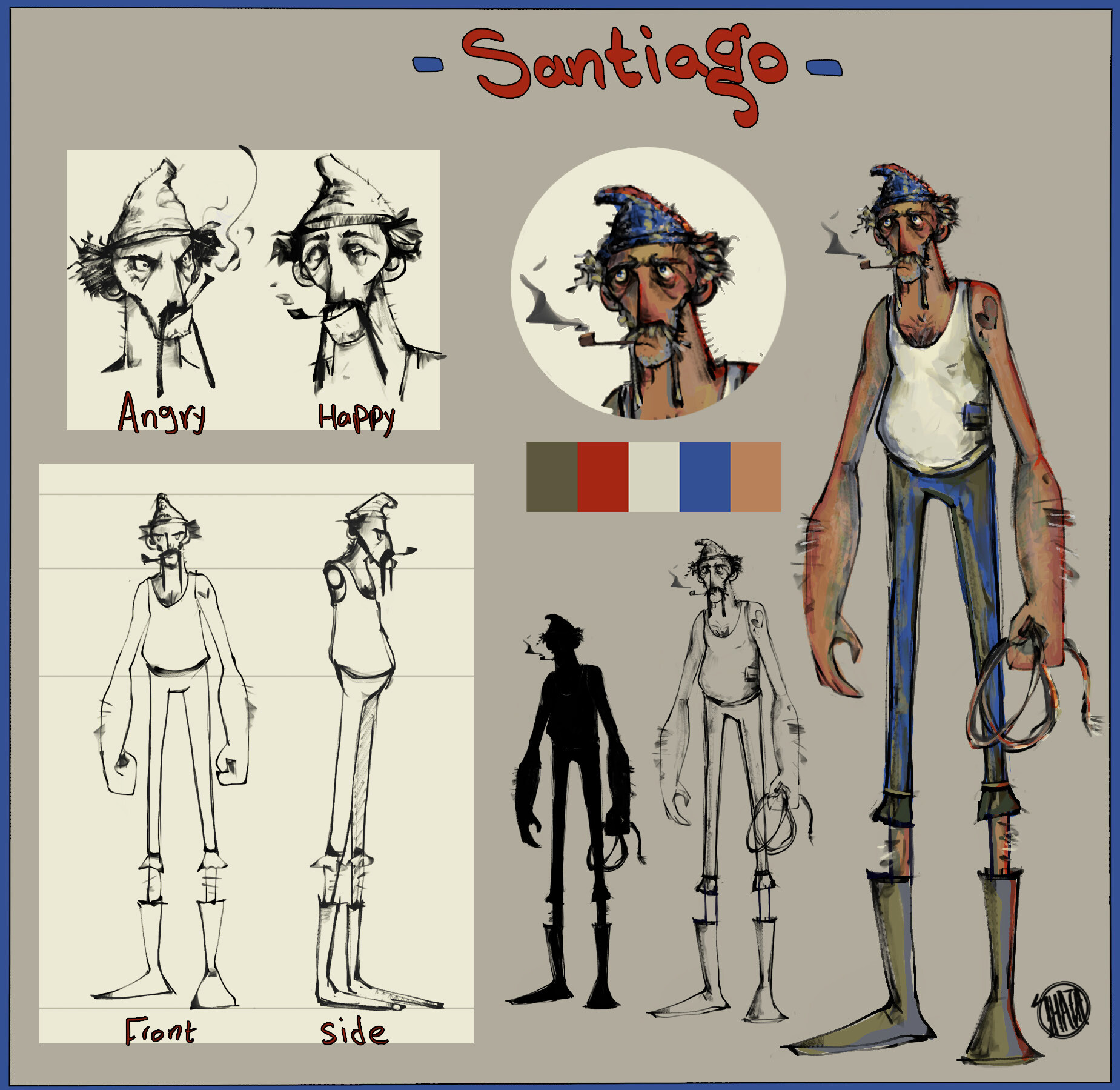 ArtStation - Santiago (the old man and the sea)