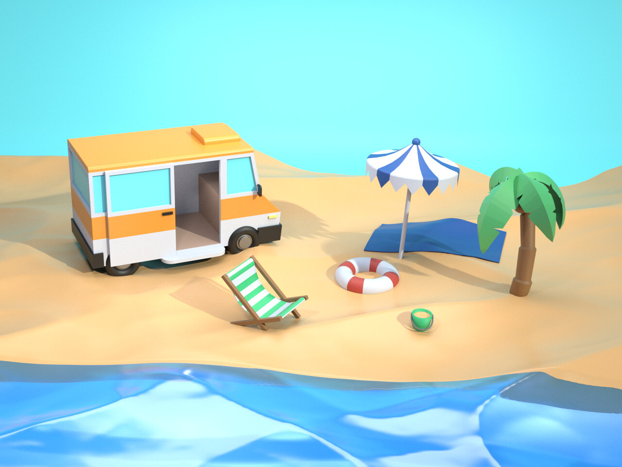 ArtStation - 3D beach concept